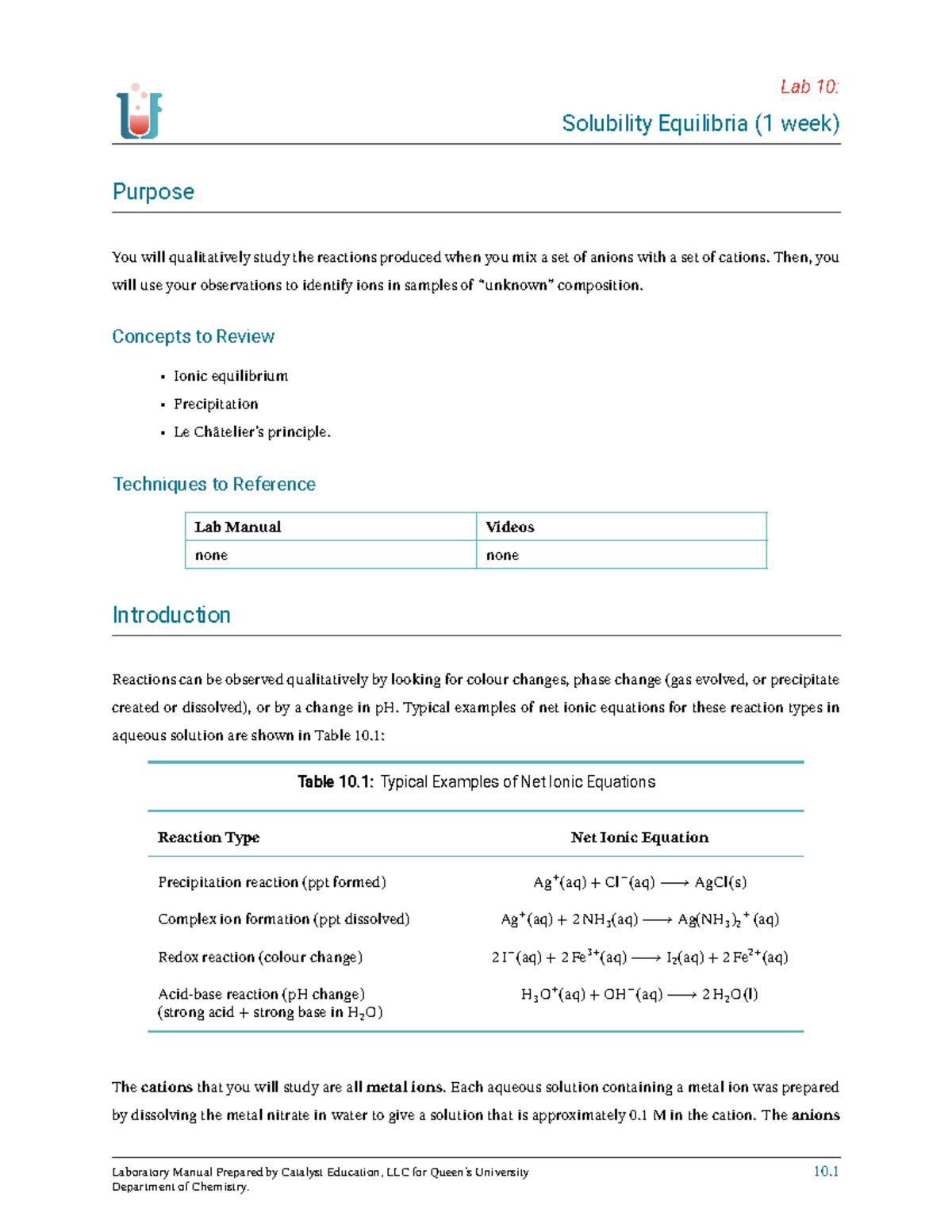 Template - Solubility Equilibria CHEM 112 - Lab 10: Solubility ...