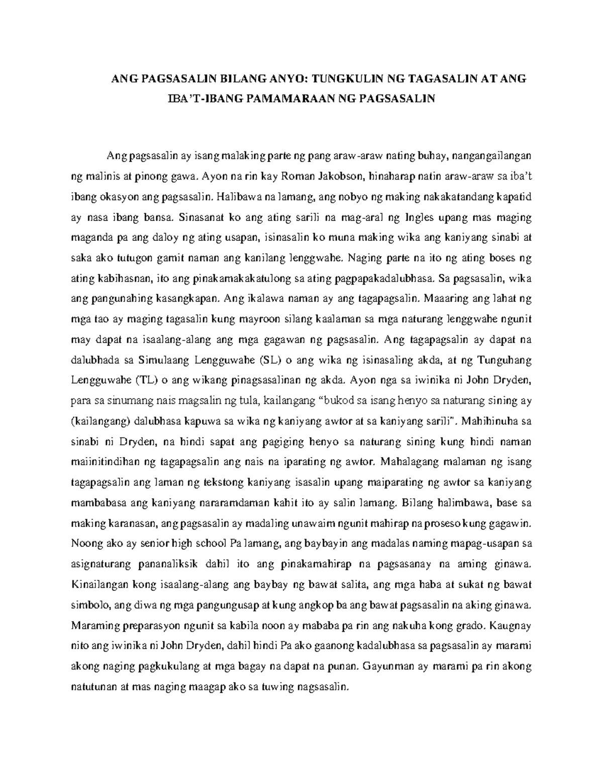 14 - (Pagsasalin) Tungkulin NG Tagasalin AT ANG IBA’T- Ibang Pamamaraan ...