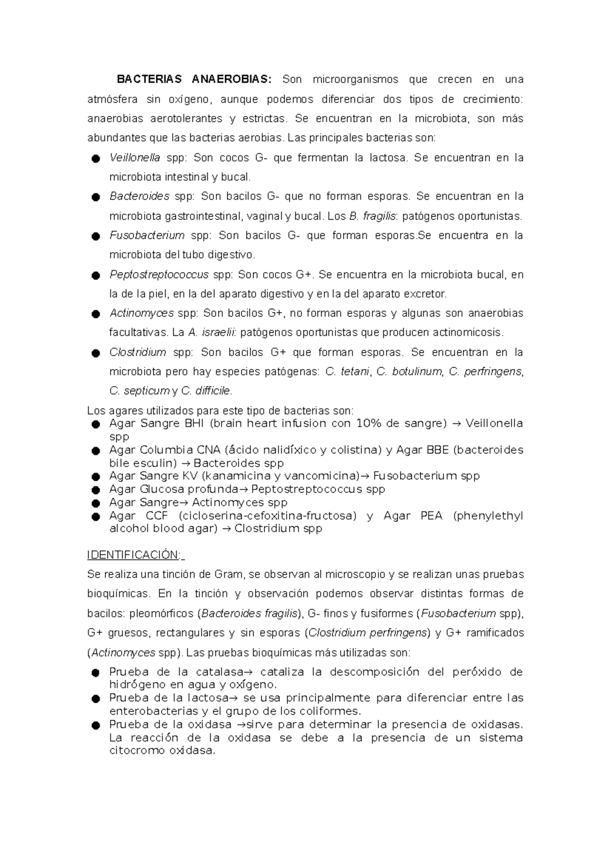 Resumen Microbiología Bacterias Anaero - BACTERIAS ANAEROBIAS: Son ...