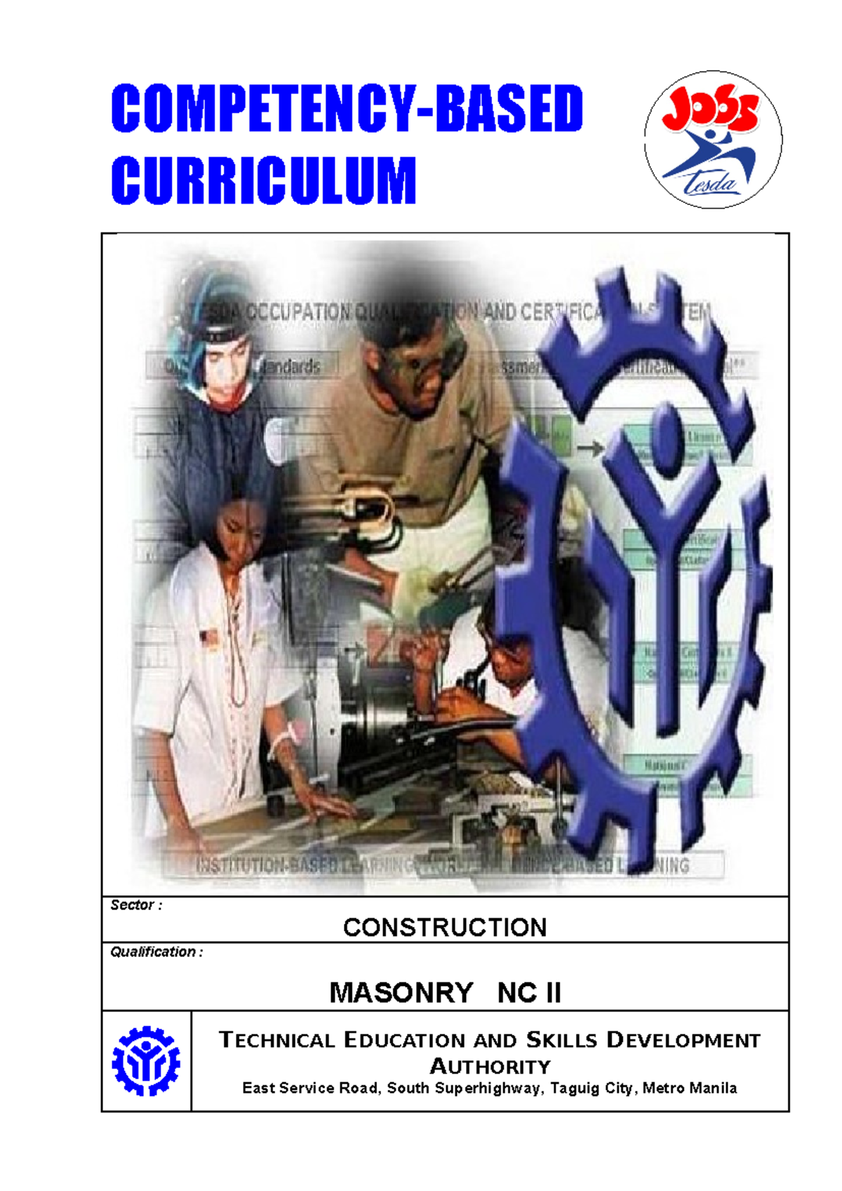 Masonry NC II - COMPETENCY-BASED CURRICULUM Sector : CONSTRUCTION ...