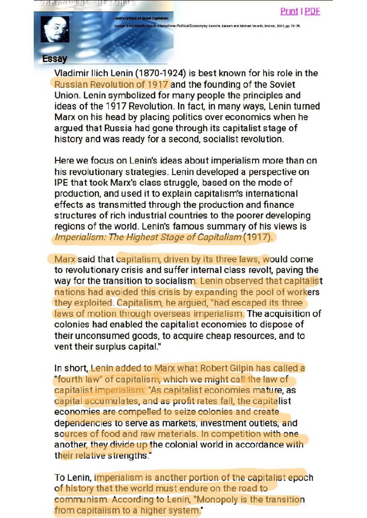 Lenin's theory of imperialism - Studocu