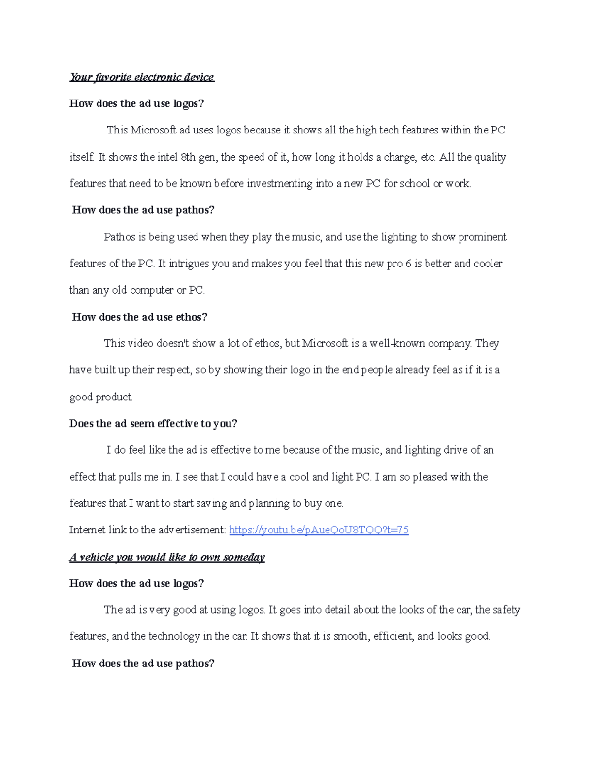 02.03 Analyzing Effectiveness - Your favorite electronic device How ...