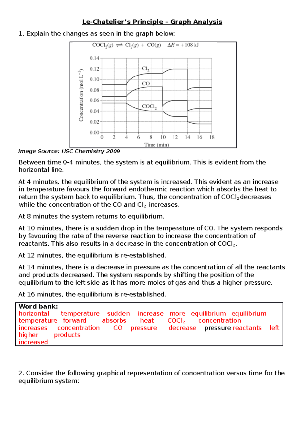 Le-chateliers Principle - Graphing - NCLC 310 - George Mason - Studocu