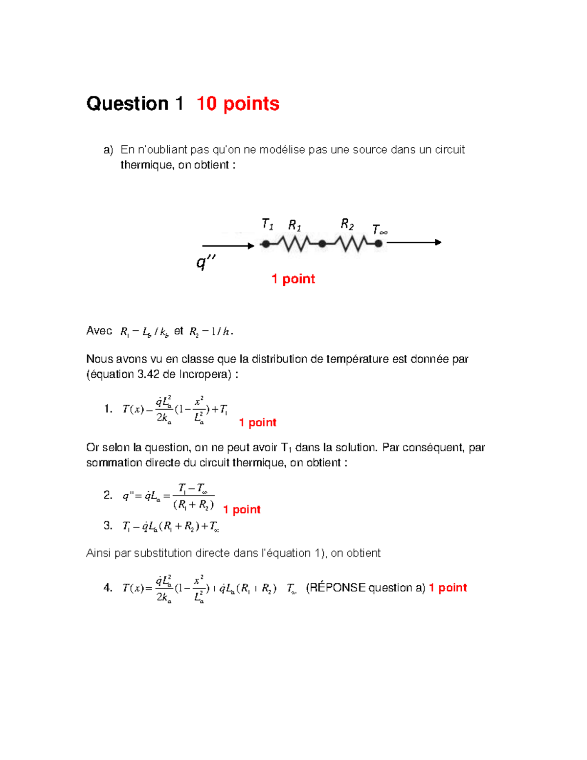 Intra 1 H2009 - Solution - Question 1 10 points a) En n’oubliant pas qu ...