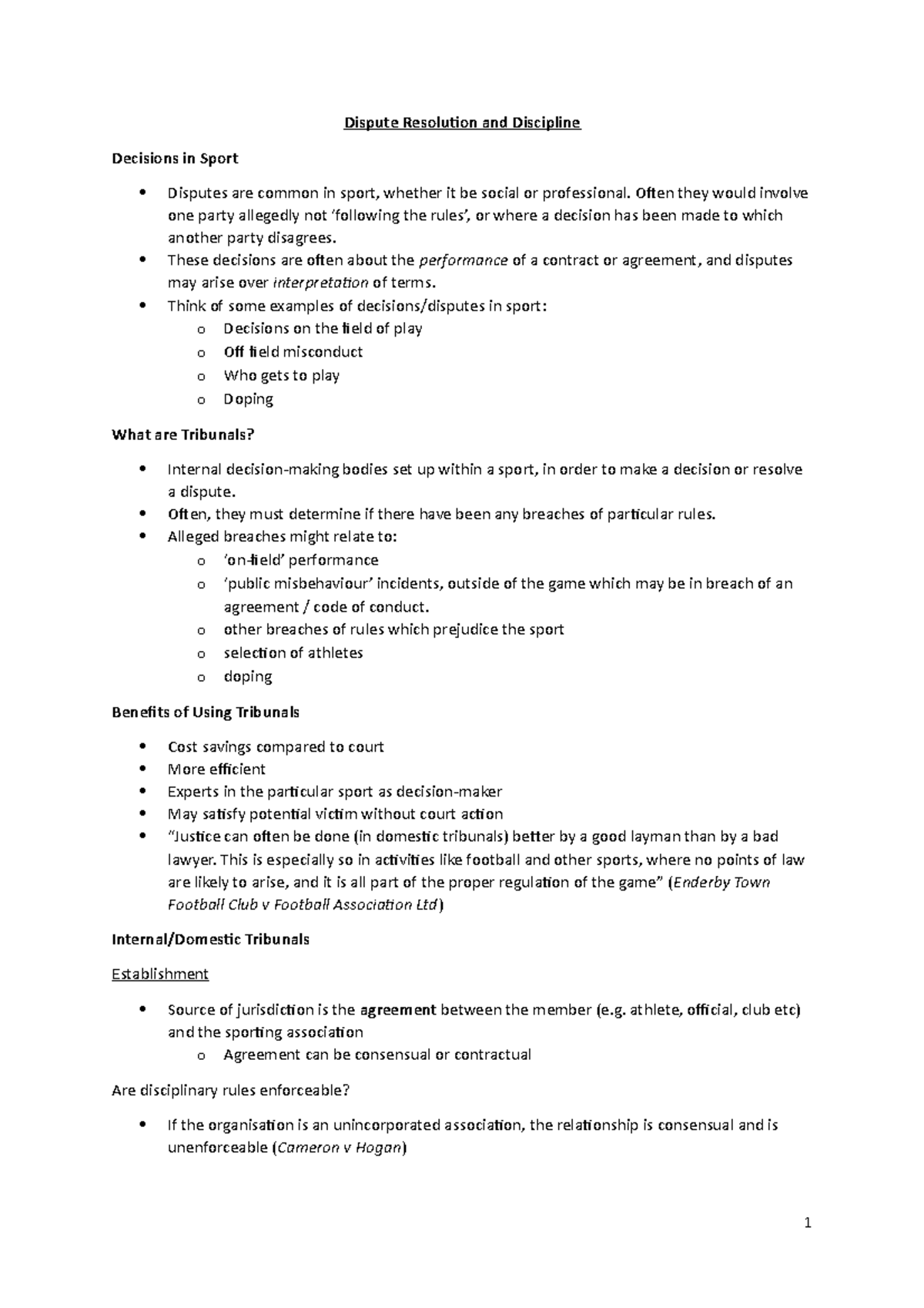 Dispute Resolution and Discipline - Dispute Resolution and Discipline ...