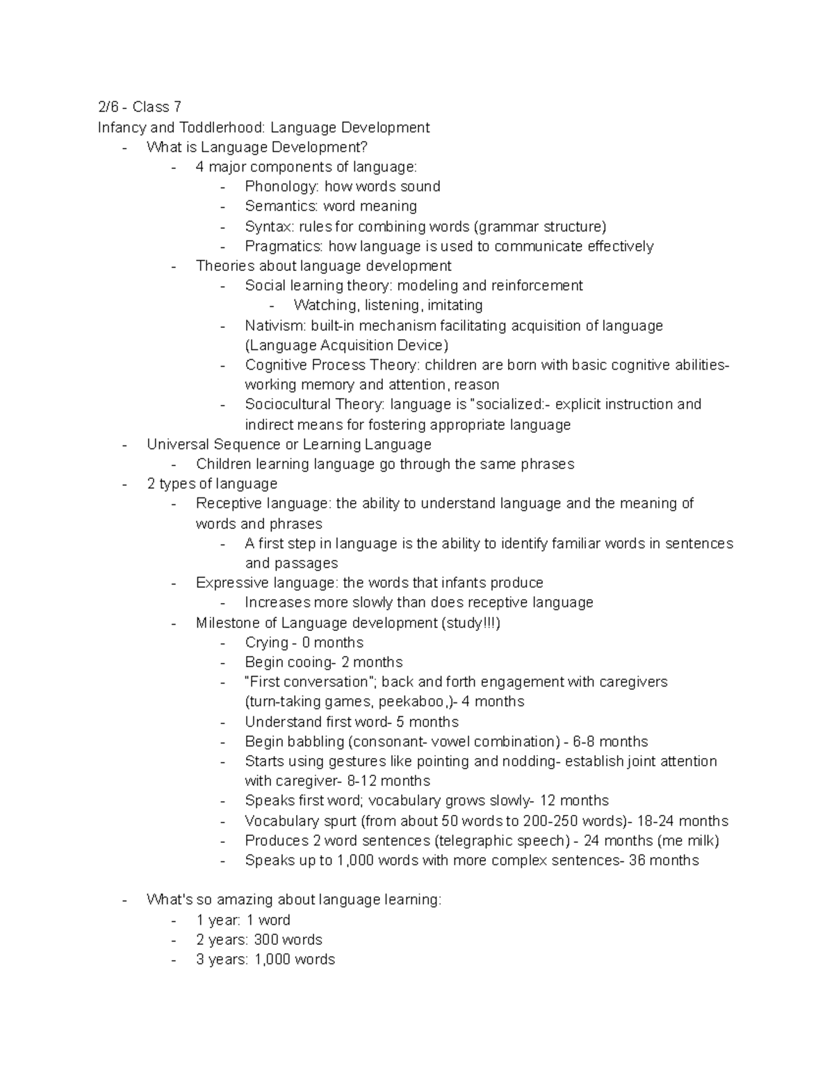 CAD 7 - language development - 2/6 - Class 7 Infancy and Toddlerhood ...