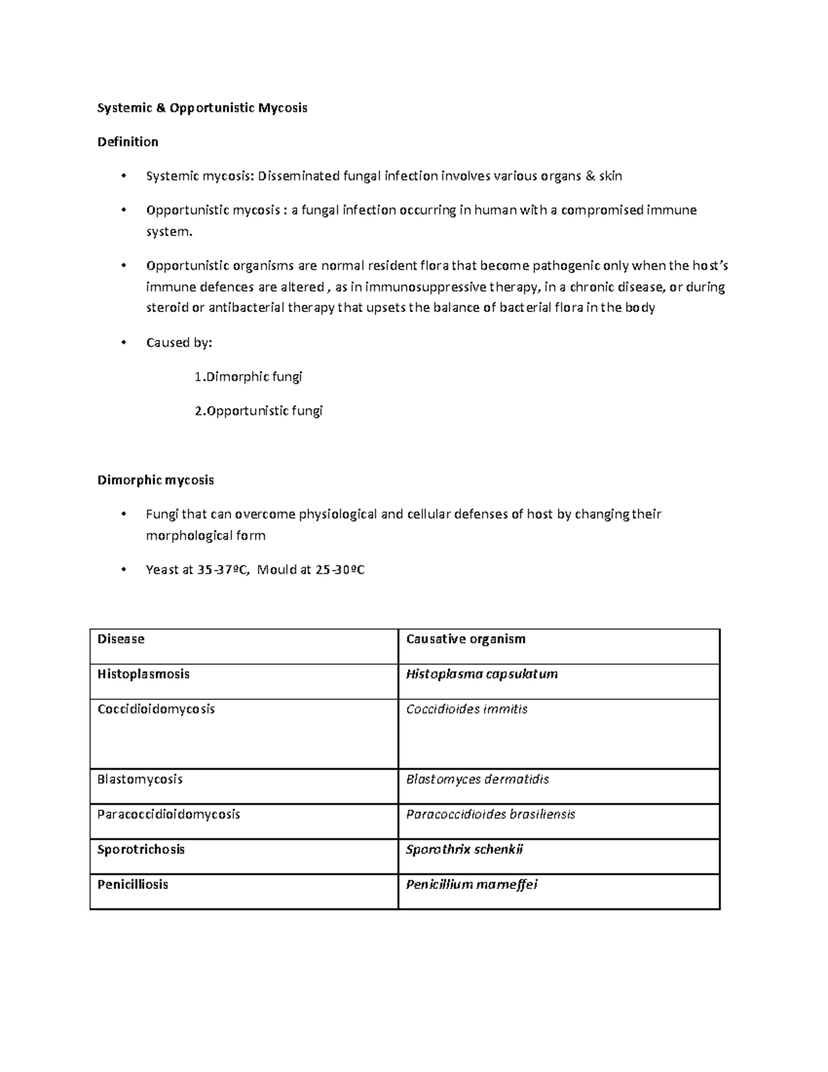 Dimorphic Mycosis - Systemic & Opportunistic Mycosis Definition ...