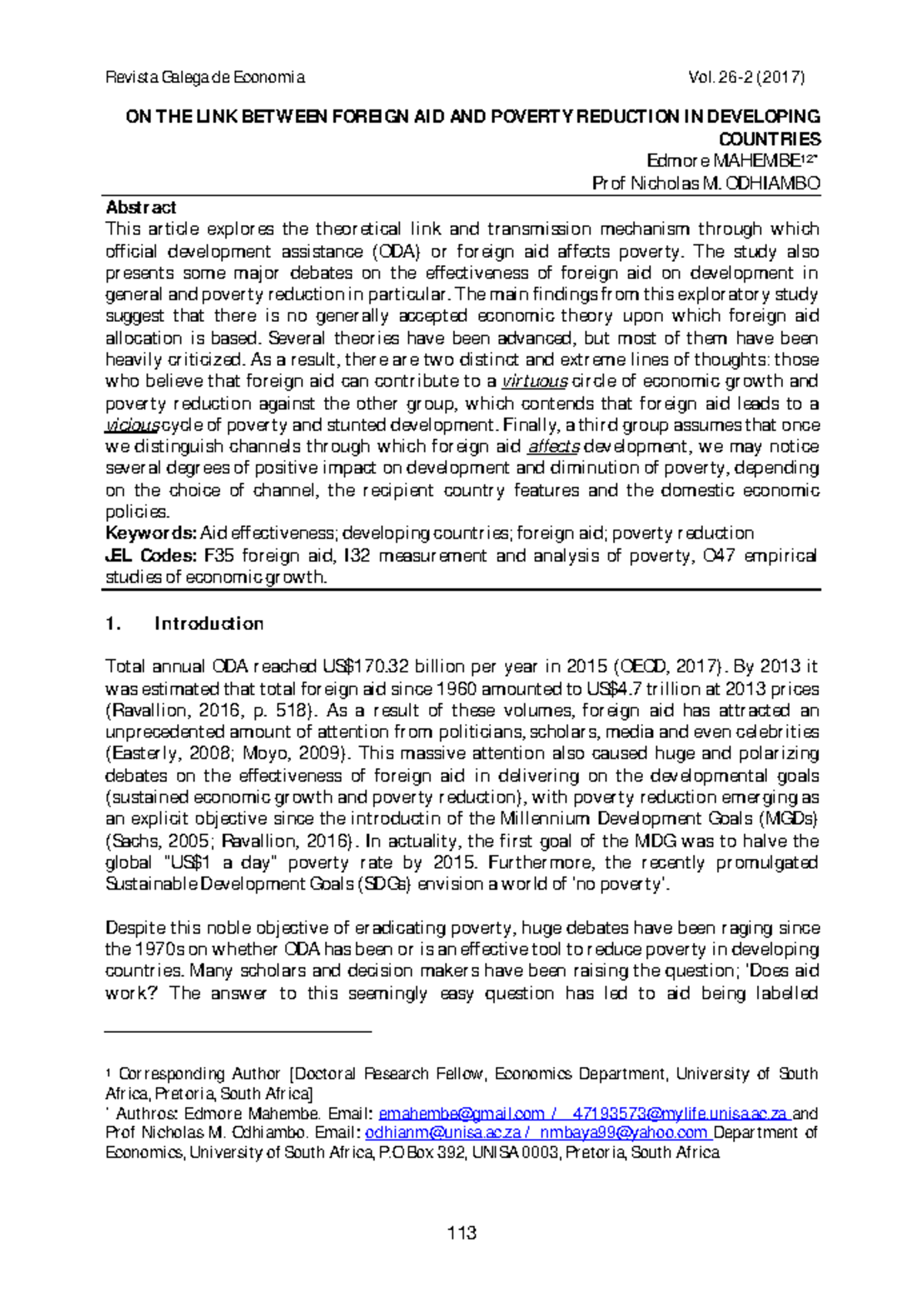 4456-Article Text-22924-1-10-2017 1203 - ON THE LINK BETWEEN FOREIGN AID AND POVERTY REDUCTION ...