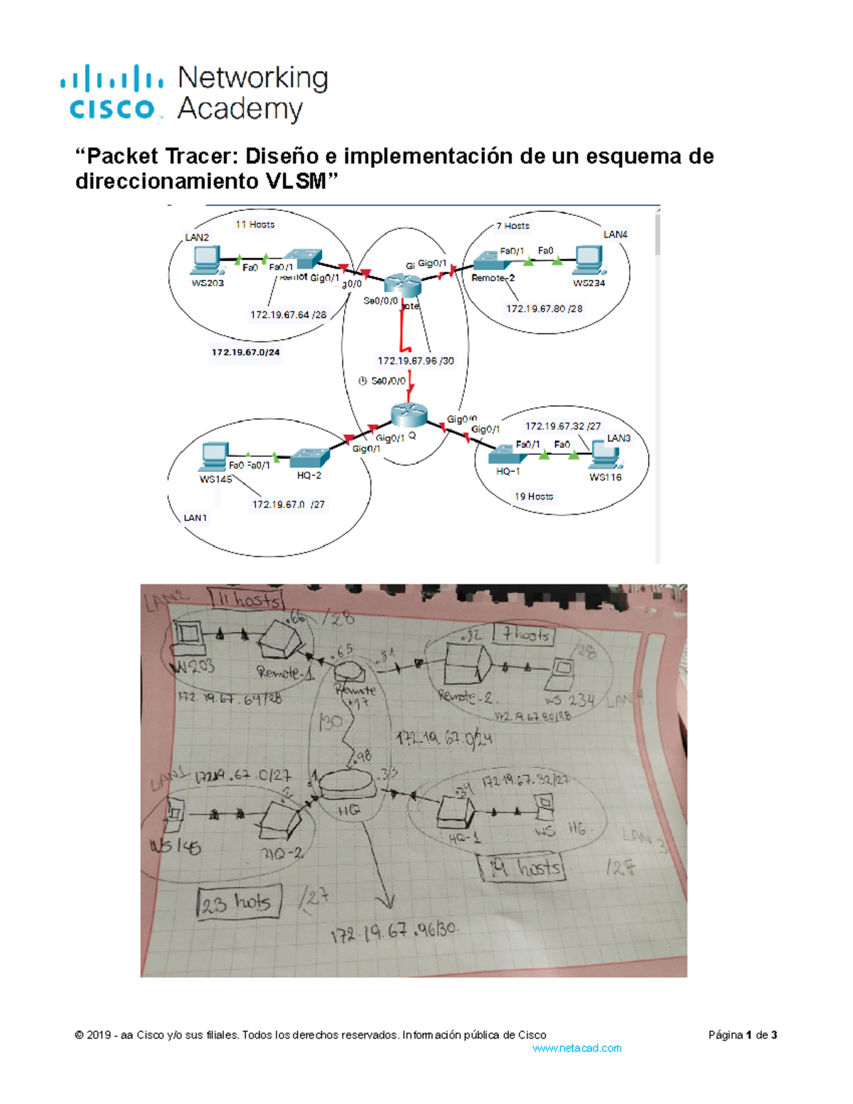 11101 Packet Tracer Design And Implement A Vlsm Addressing Scheme