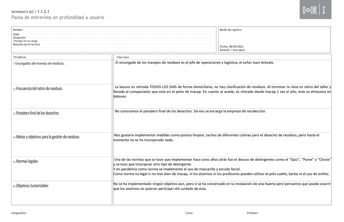 Matriz respuestas 1 - YYYYYYYYYYYYYYYY - Nombre Edad Ocupación Tiempo ...