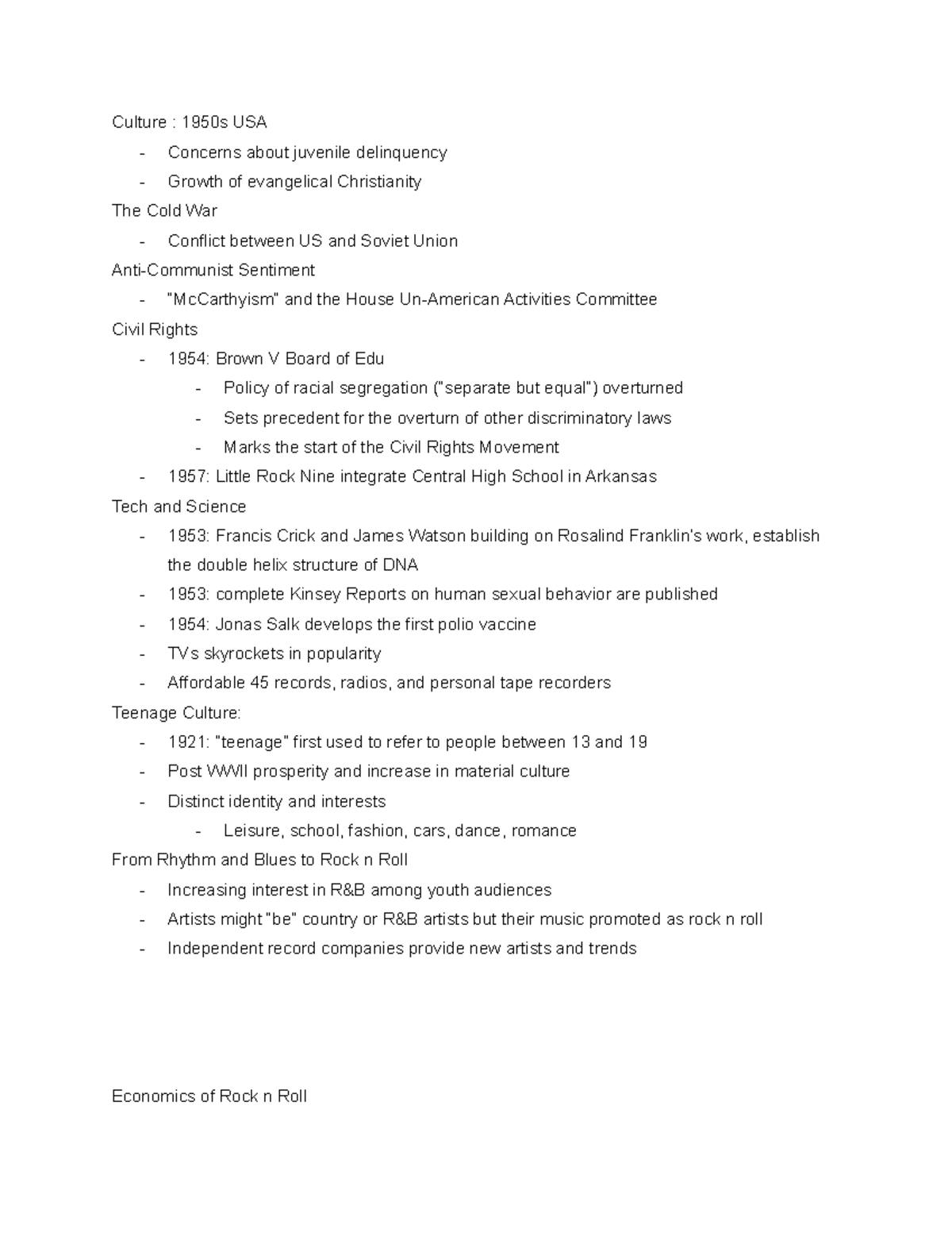 The Rise of Rock n Roll 9 - rise of rock and roll continued - Culture ...