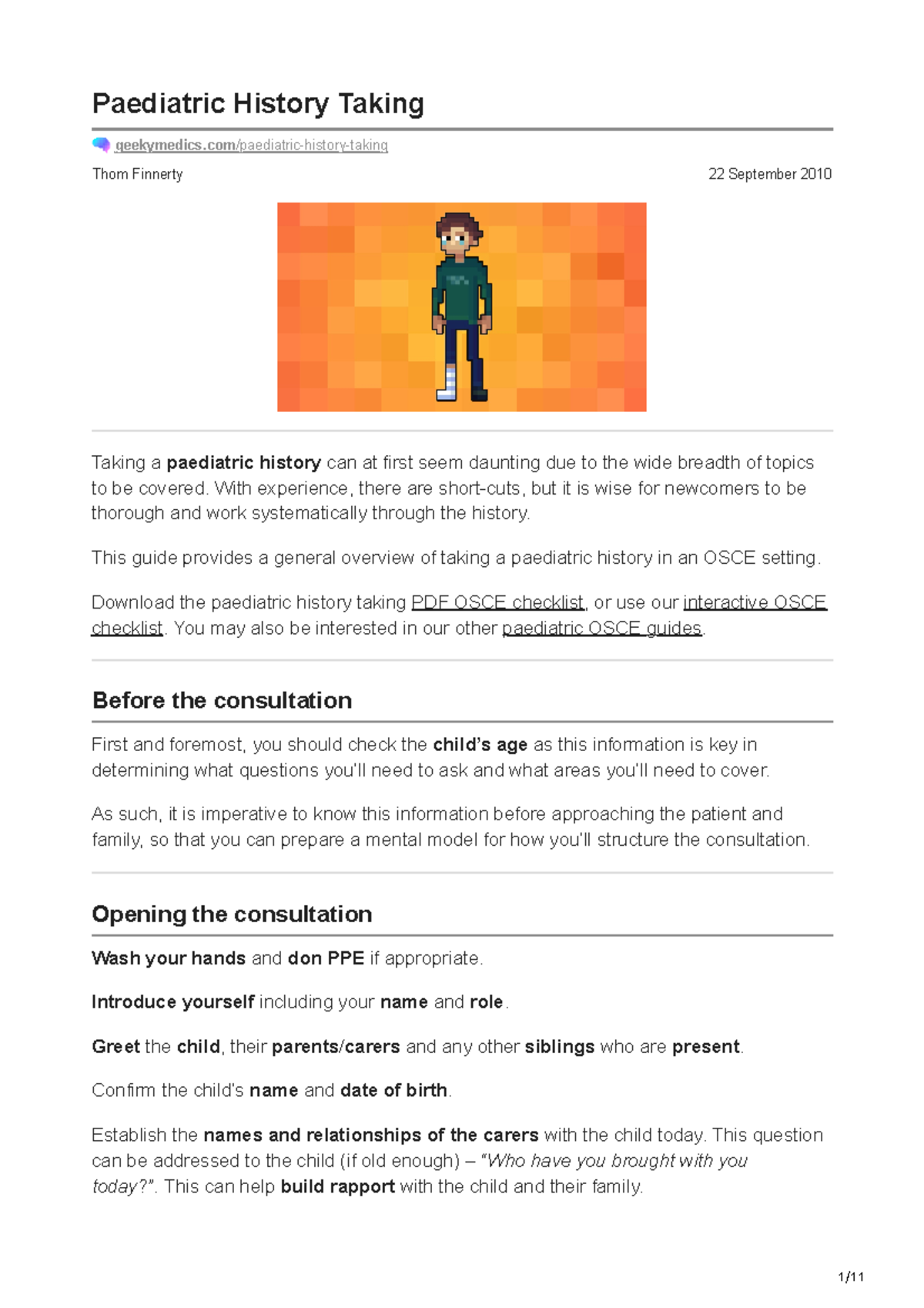 Geekymedics.com-Paediatric History Taking - Thom Finnerty 22 September ...