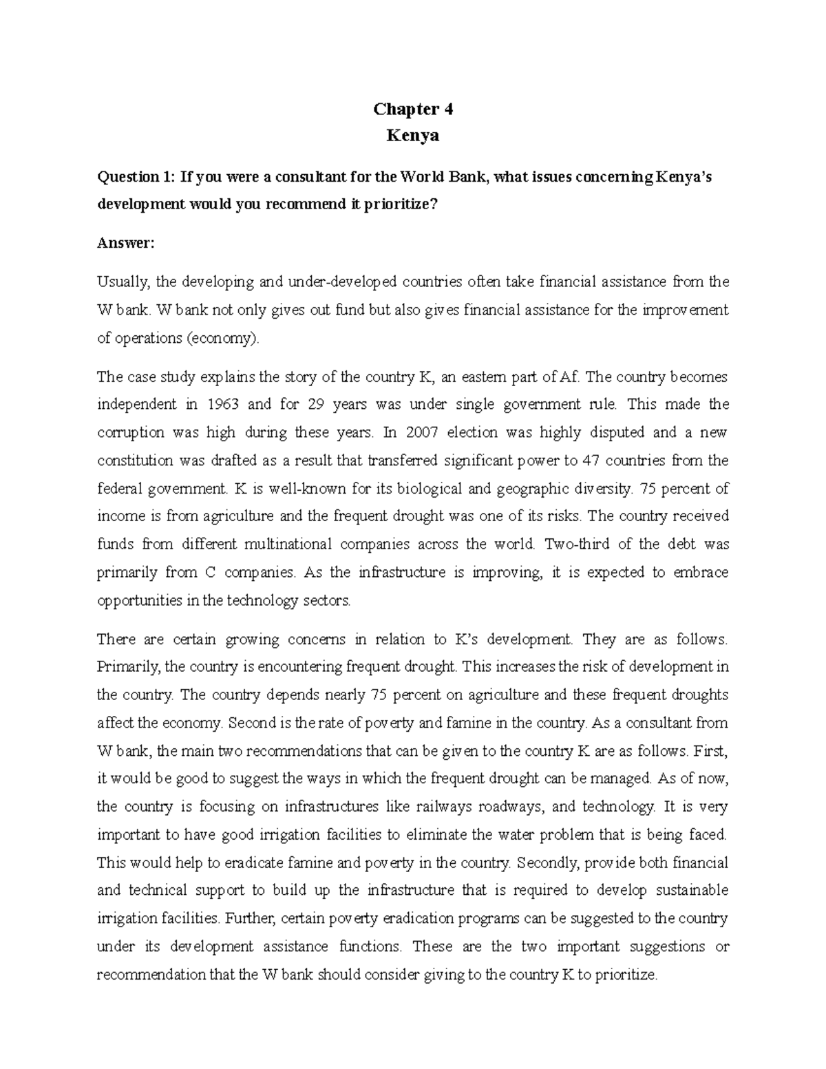 International Management 11th edition Chapter 4 case studies solution - Chapter 4 Kenya Question ...
