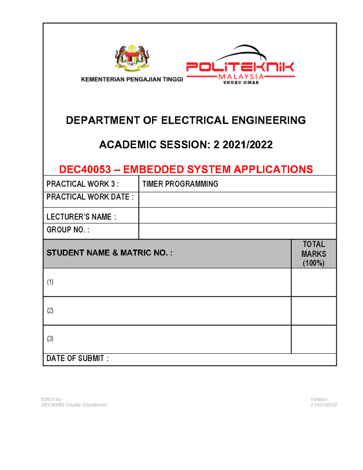 PW3 Lab Sheet - 2 2021 2022 - DEPARTMENT OF ELECTRICAL ENGINEERING ...
