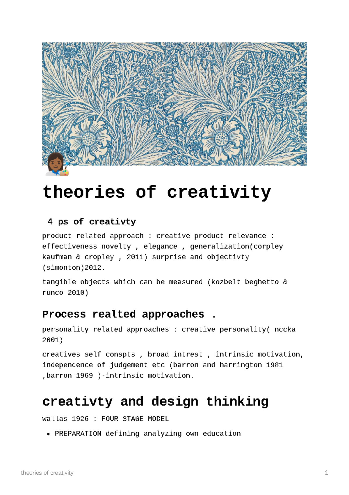 Theories of creativity - tangible objects which can be measured ...
