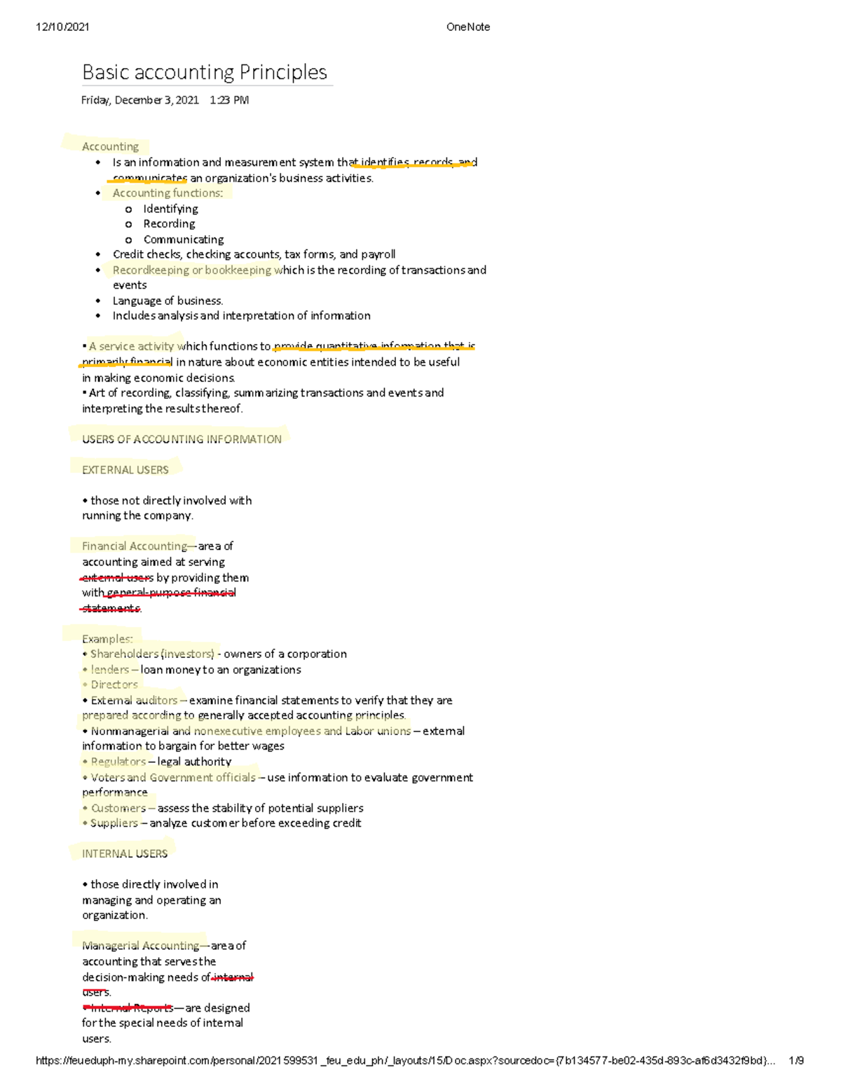 Acc finals notes in FAR - Basic accounting Principles Friday, December ...