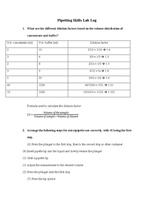 Bio II Lab Log 1 - Pipetting Skills - Angelic H. Le September 9, 2024 ...