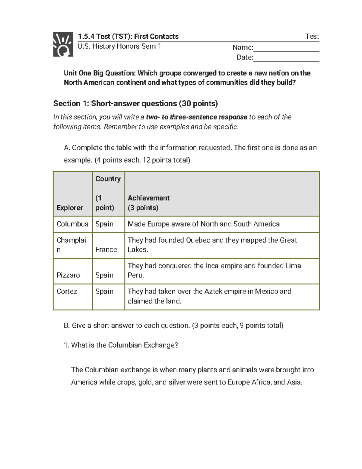 1.5.4 Test (TST) - First Contacts (Test) - 1.5 Test (TST): First ...