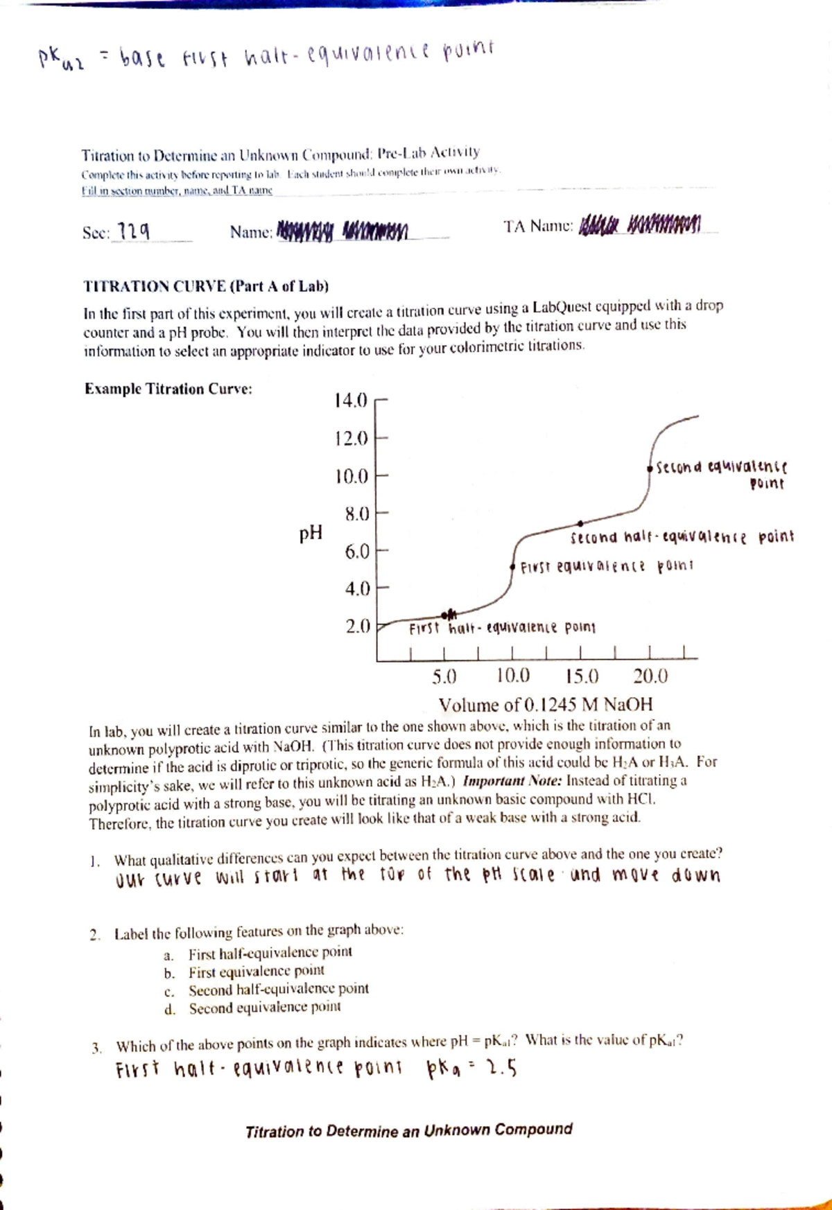 Lab 8: Titration to Determine an Unknown Compound - pkuz base first ...