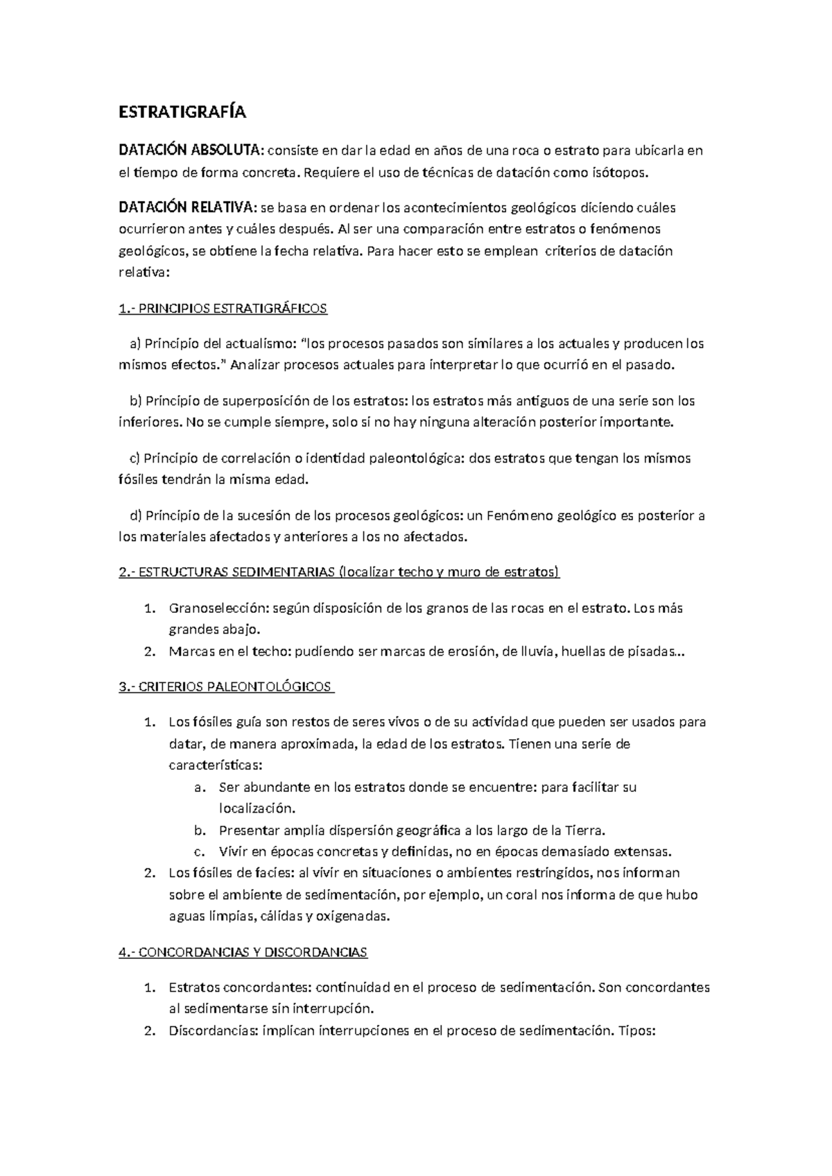 Estratigrafía - ESTRATIGRAFÍA DATACIÓN ABSOLUTA: consiste en dar la ...