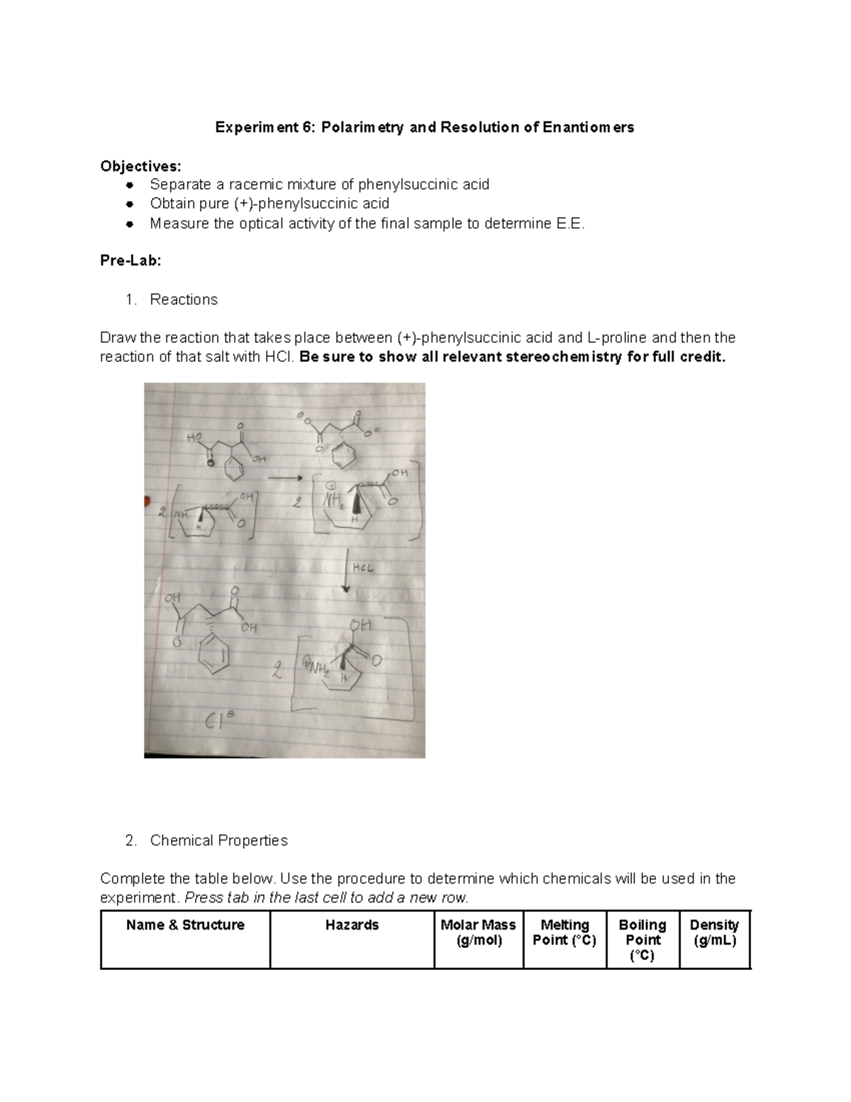 EXP 6. Polarimetry pre lab - Experiment 6: Polarimetry and Resolution ...