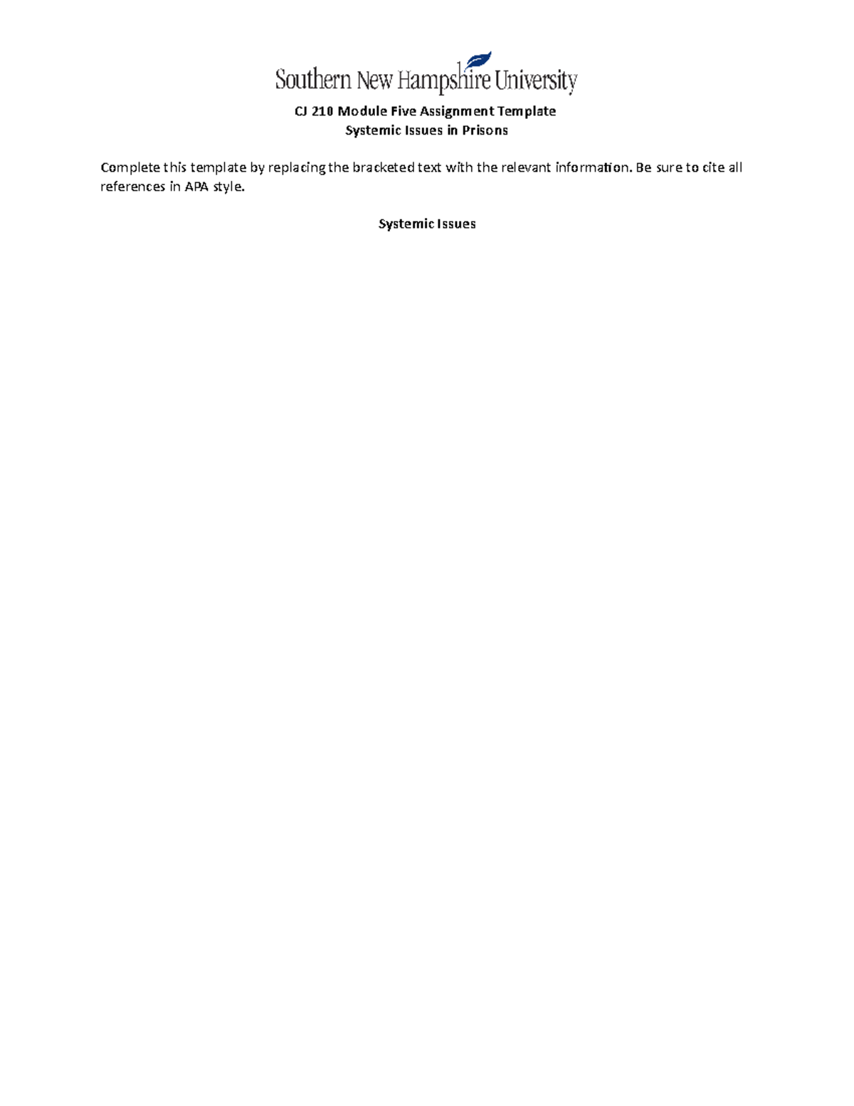 CJ 210 Module Five Assignment Template - CJ 210 Module Five Assignment ...