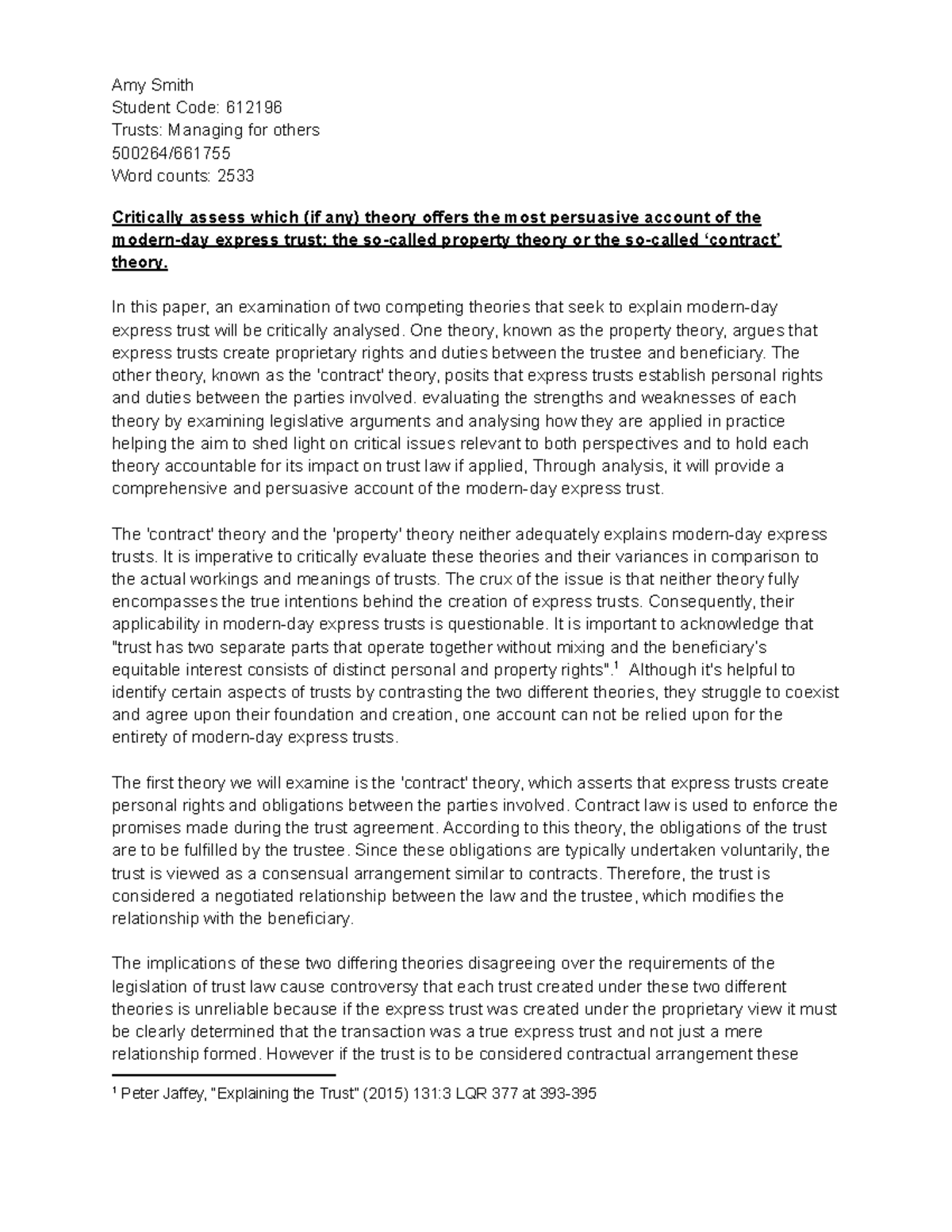 Trusts - trust - Student Code: 612196 Trusts: Managing for others ...