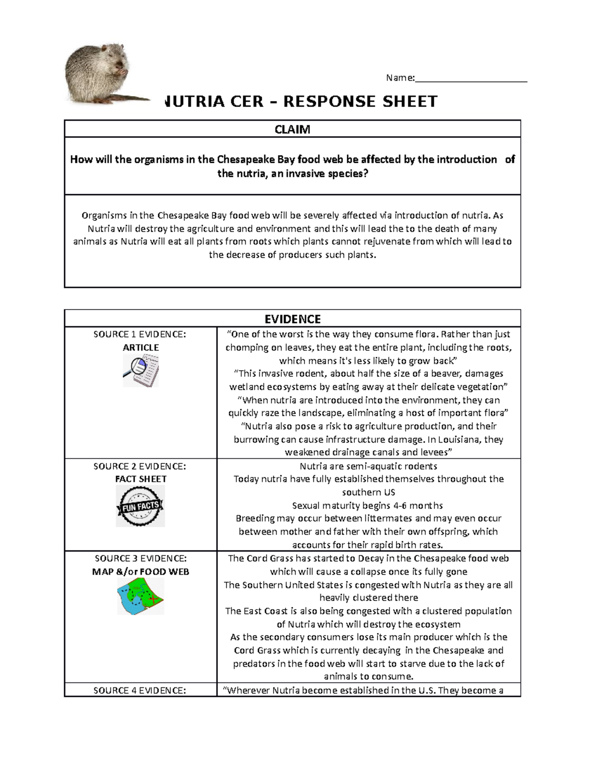 Nutria CER Complete - Work - Name: NUTRIA CER – RESPONSE SHEET CLAIM ...