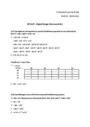 Homework #3 - Design a 16-to-1 Mux using VHDL. - Vuppuluri, Chandra Swaroop Reddy RAM ID - R ...
