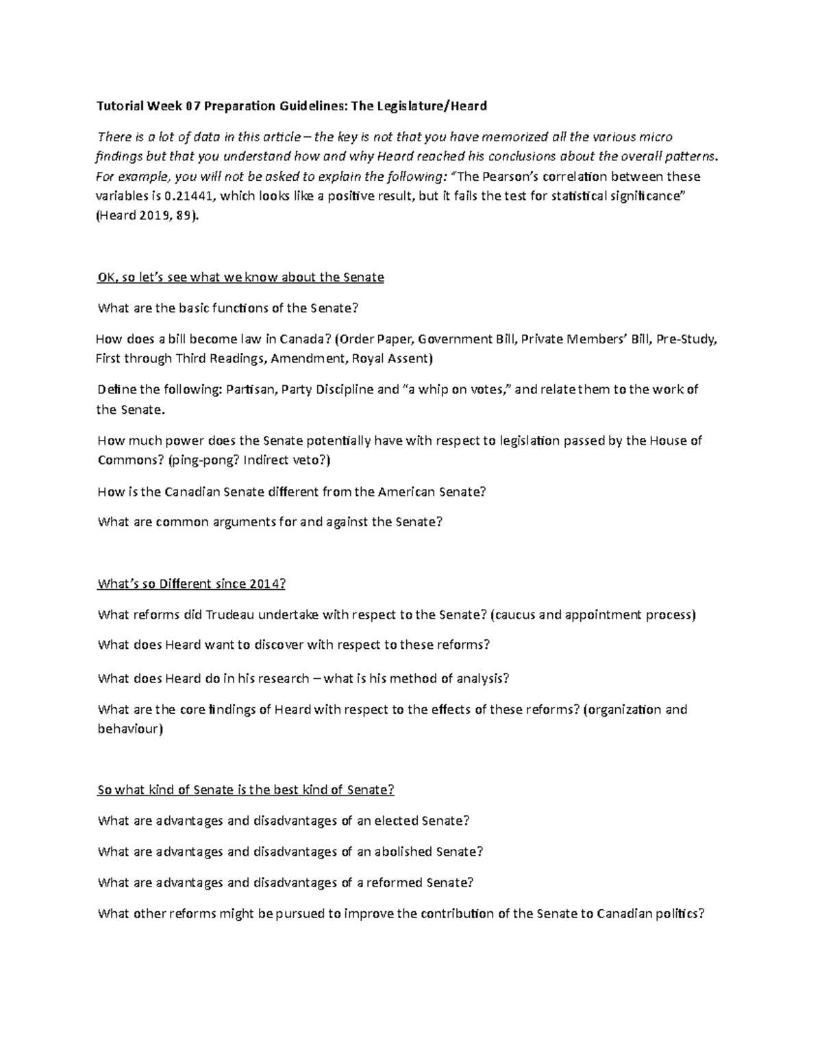 W07 heard tutguide - This is the tutorial guide for one of the PO263 tutorials. - Tutorial Week ...