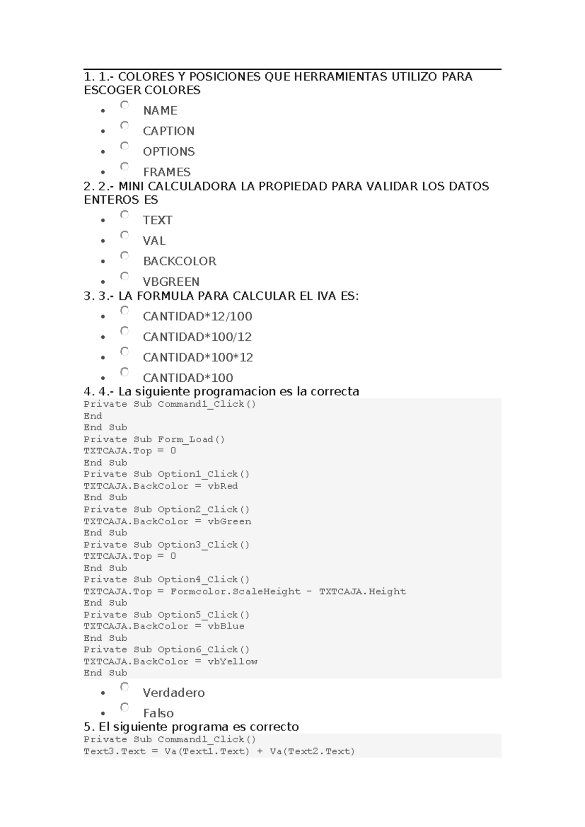 4. Prueba Visual Basic 2 - 1. 1.- COLORES Y POSICIONES QUE HERRAMIENTAS UTILIZO PARA ESCOGER ...