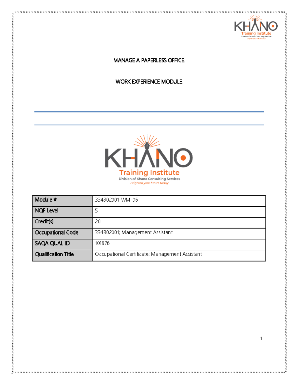 334302001-WM-06 - Imagine - MANAGE A PAPERLESS OFFICE WORK EXPERIENCE ...