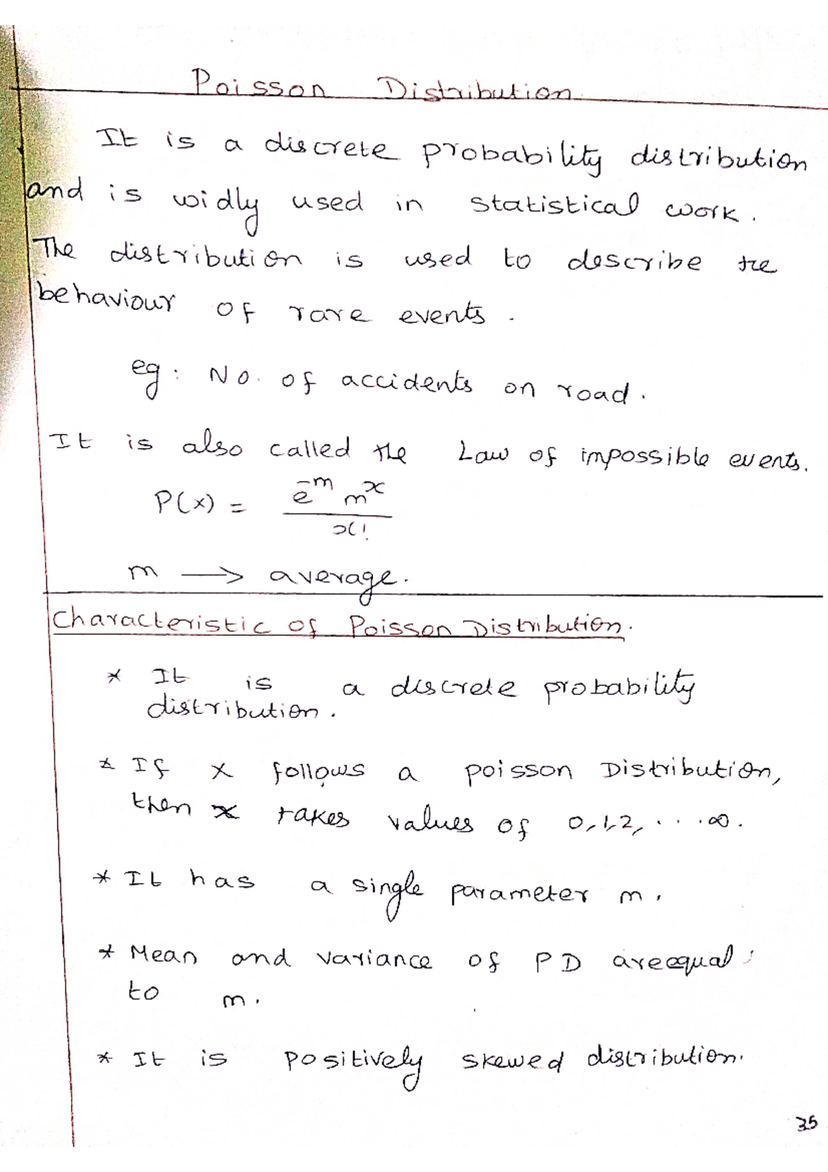 Poisson Distribution - The distribution is used to describe the ...