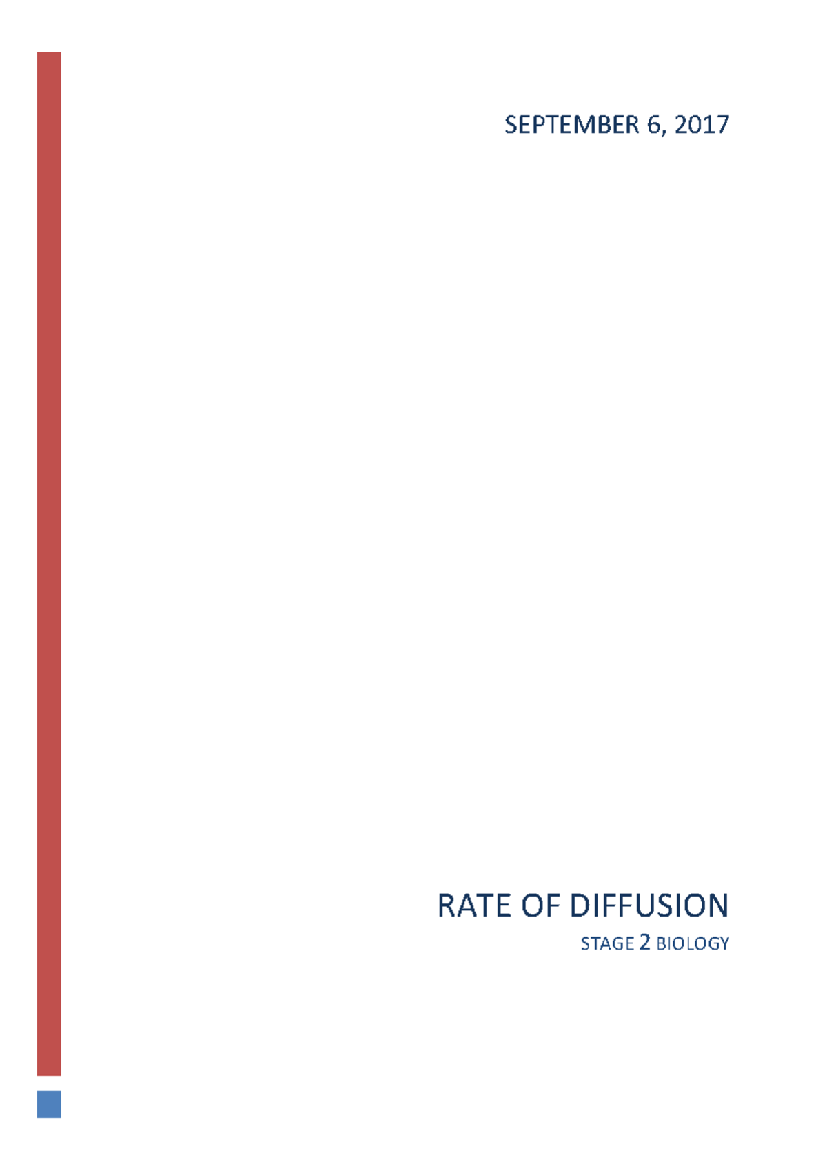 Rate of Diffusion stage 2 biology - RATE OF DIFFUSION STAGE 2 BIOLOGY ...