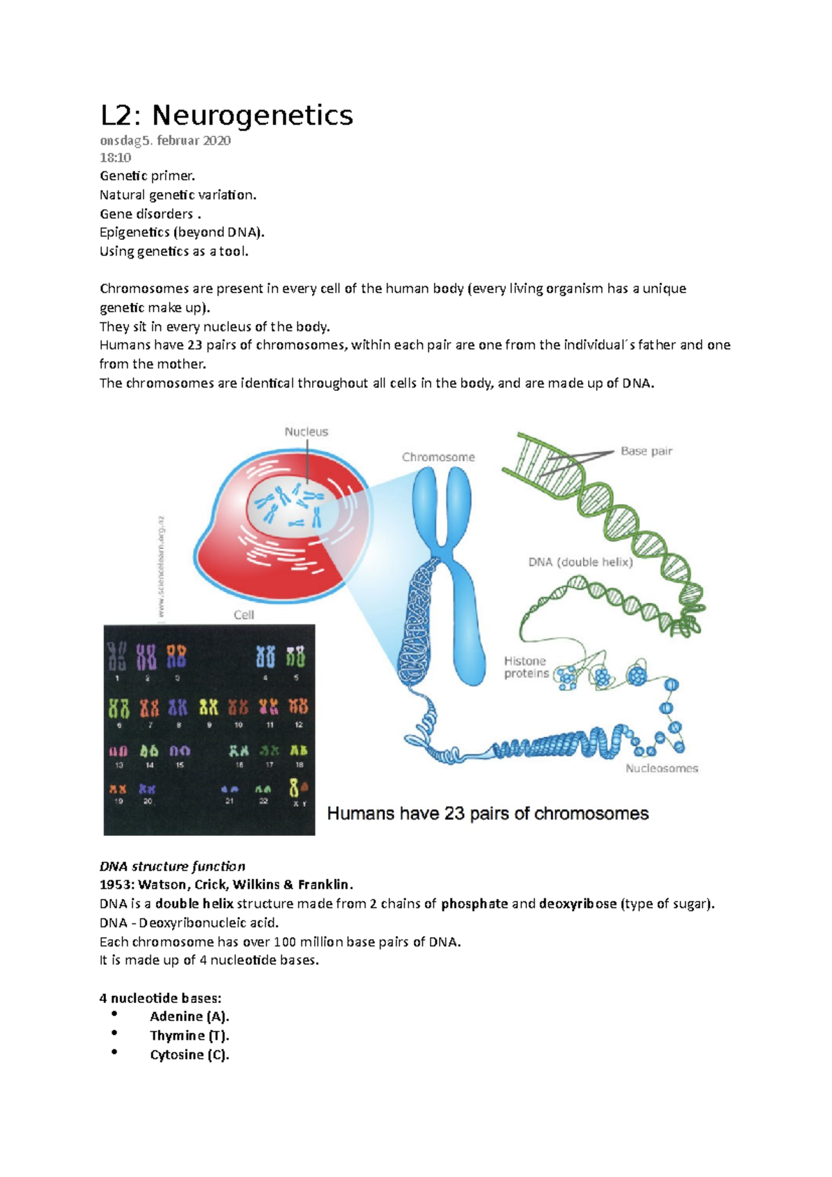 L2 Neurogenetics - L2: Neurogenetics onsdag 5. februar 2020 18: Genetic ...