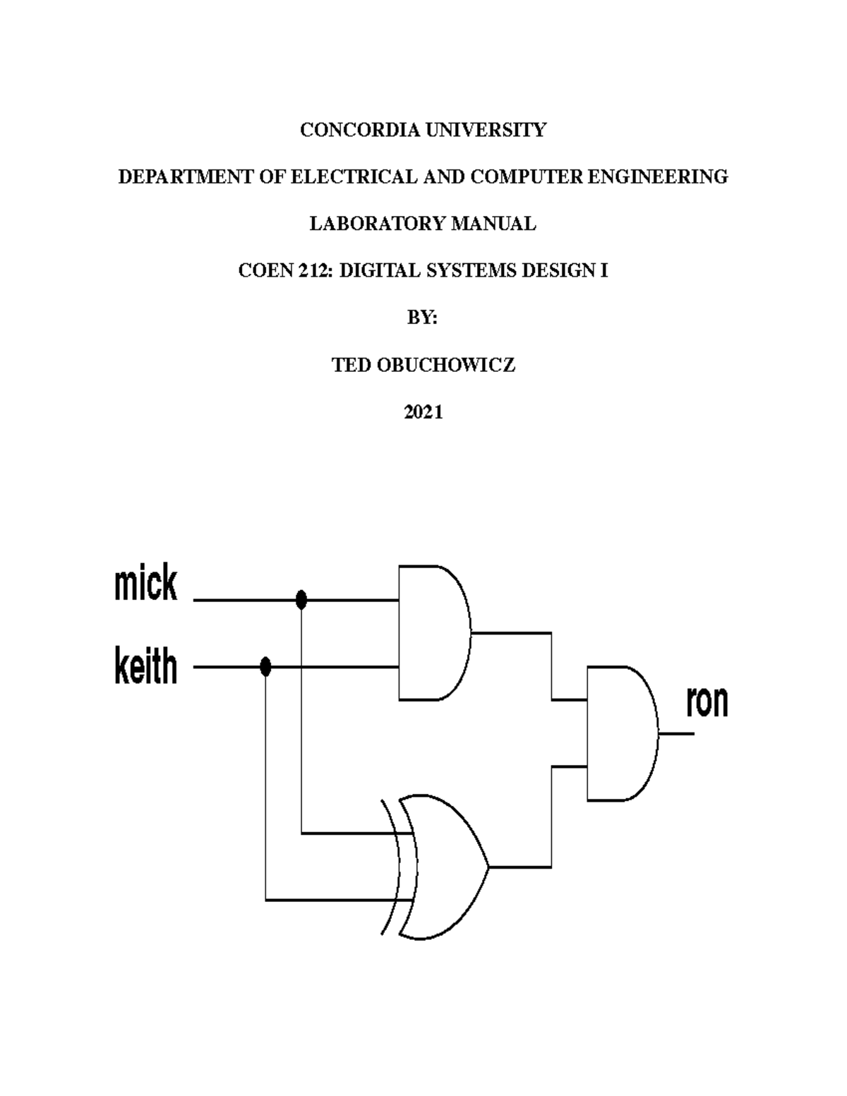 Lab Manual - CONCORDIA UNIVERSITY DEPARTMENT OF ELECTRICAL AND COMPUTER ...
