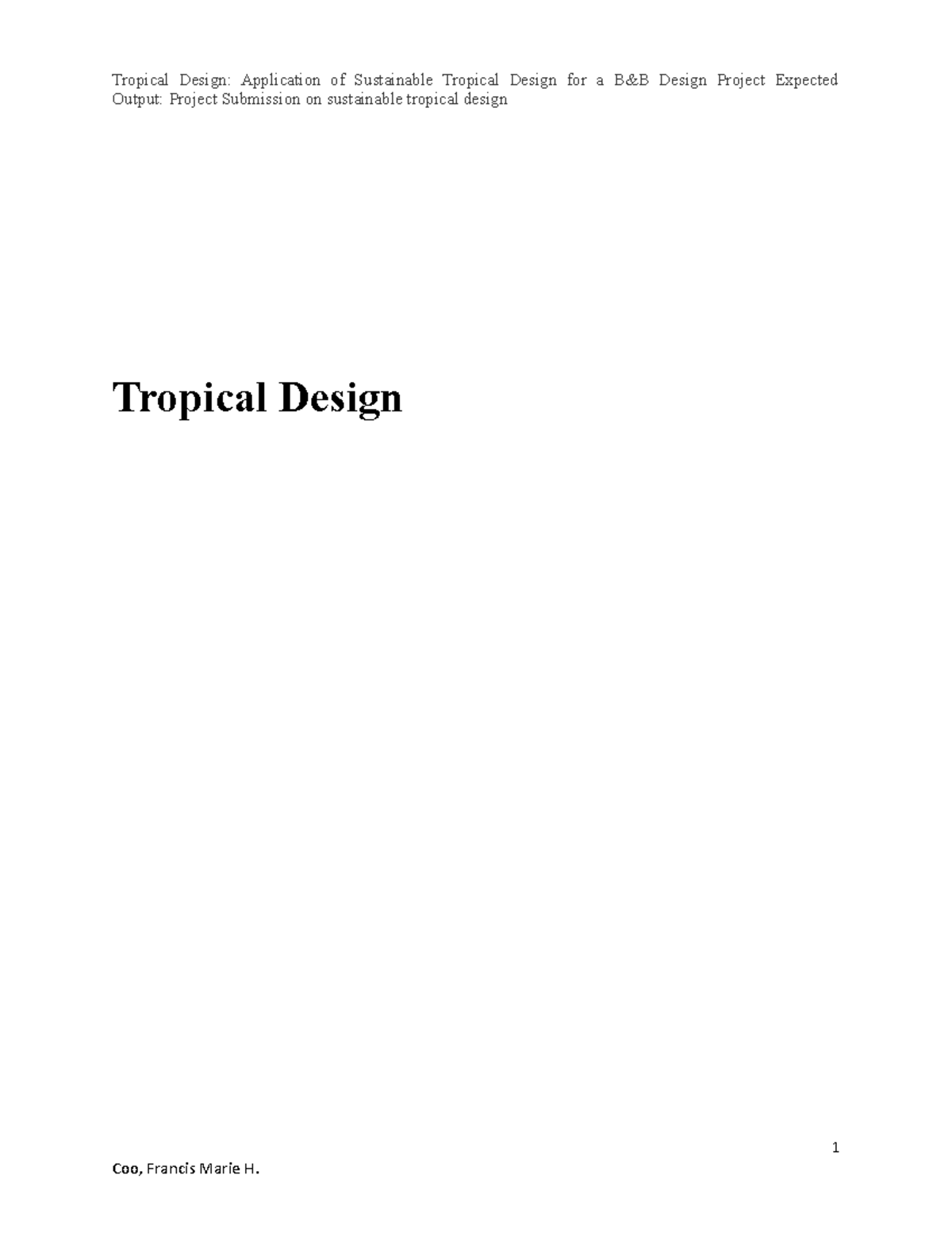 Tropical Design - lecture notes - Output: Project Submission on ...