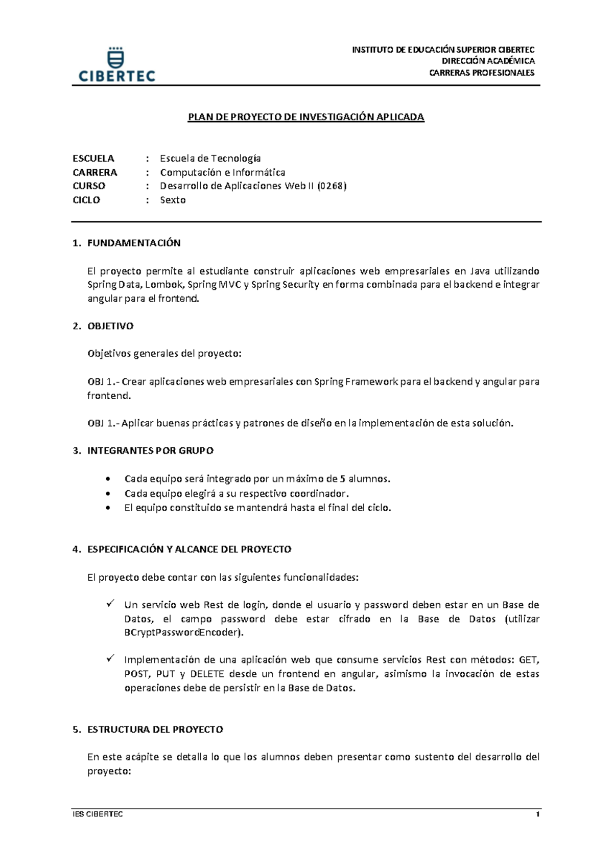6.- PR 2024 06 Desarrollo de Aplicaciones Web II (0268) - INSTITUTO DE EDUCACIÓN SUPERIOR ...