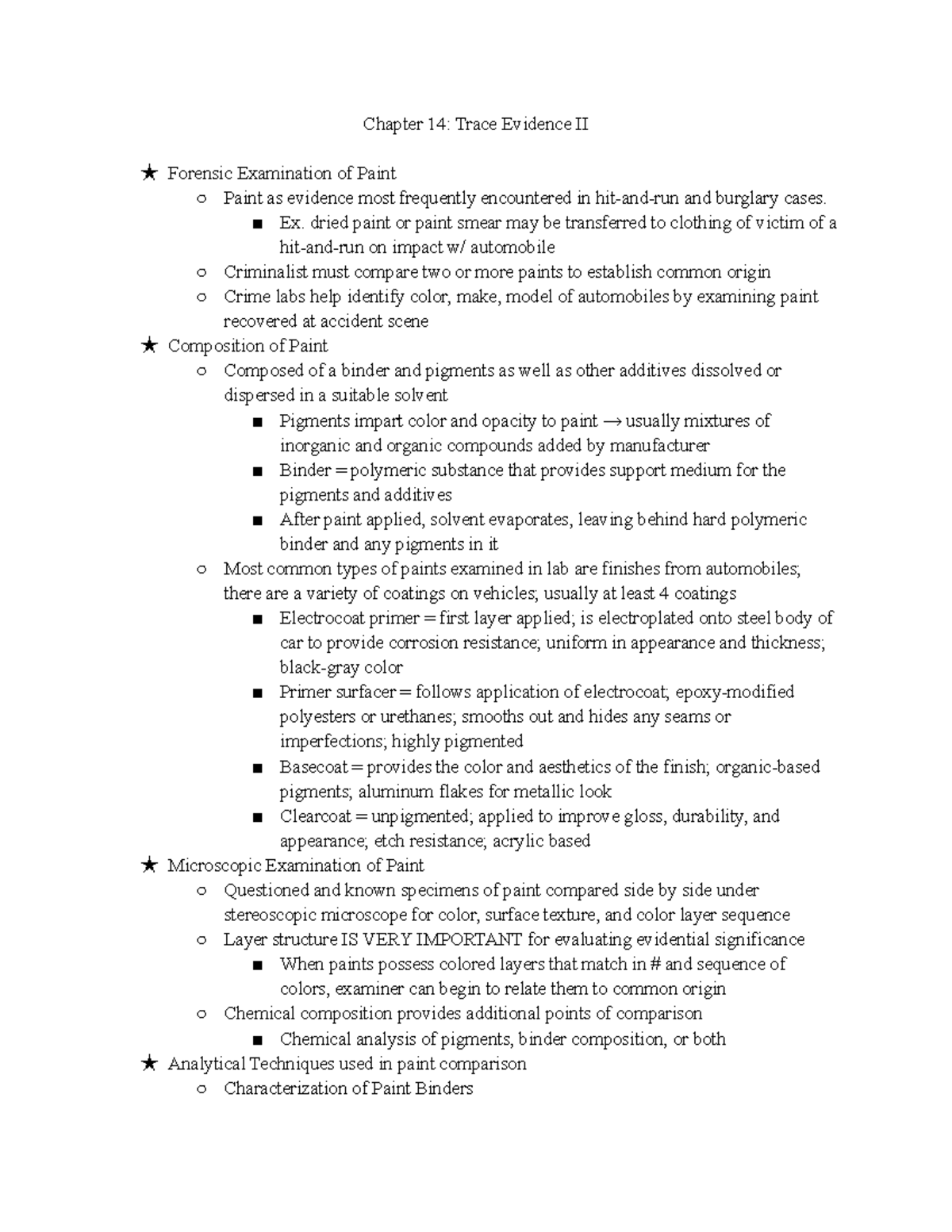 Forensics Chapter 14 - Hoa Trinh - Chapter 14: Trace Evidence II ...