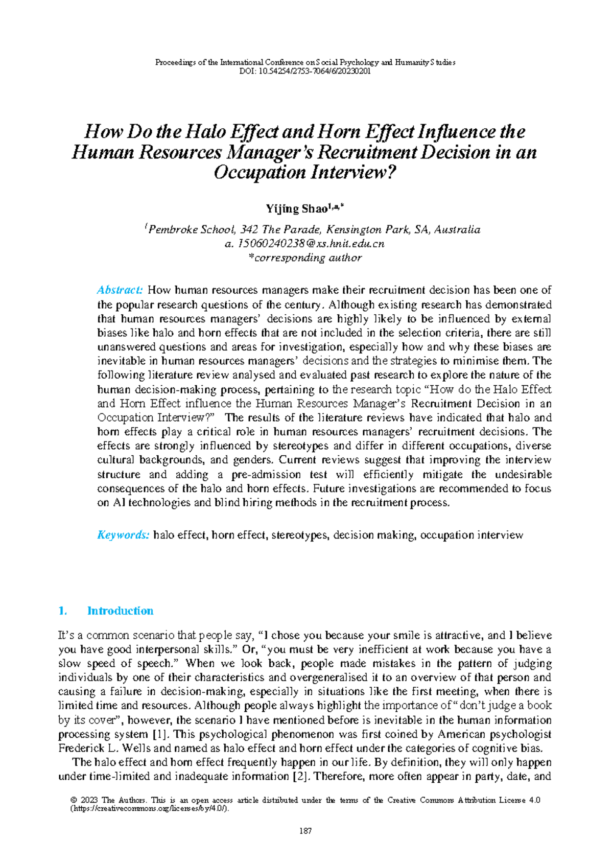 How Do the Halo Effect and Horn Effect Influence t - 15060240238@xs ...