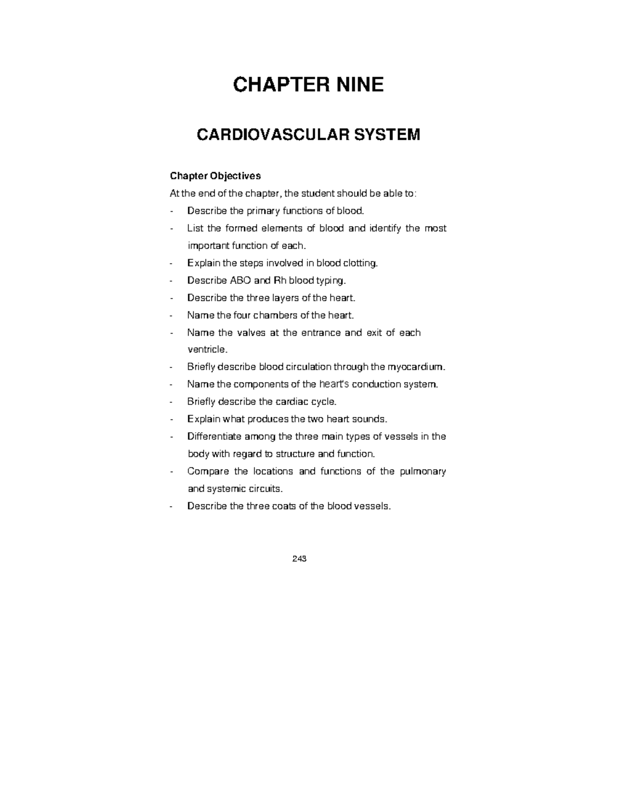 Cardiovascular system part 1 - CHAPTER NINE CARDIOVASCULAR SYSTEM ...