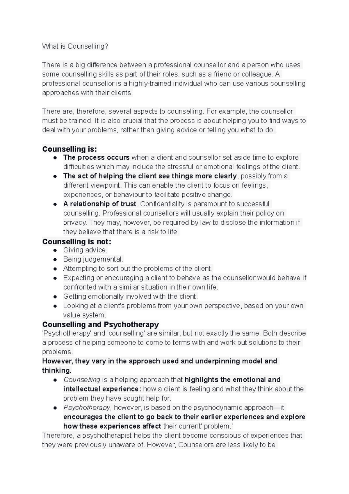 What is Counselling - Basic about counseling and the requirements ...