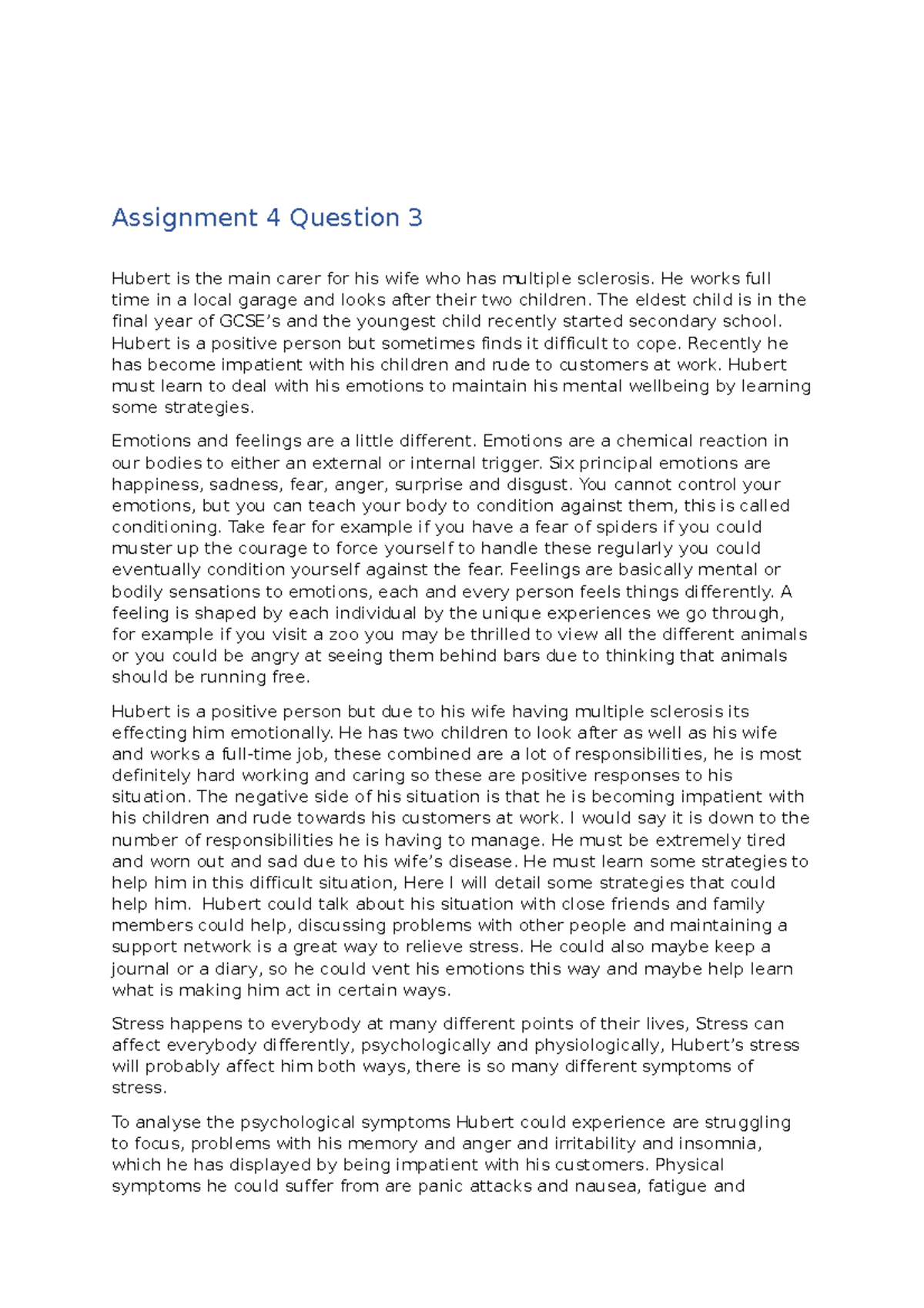 Assignment 4 Question 3 - Studocu