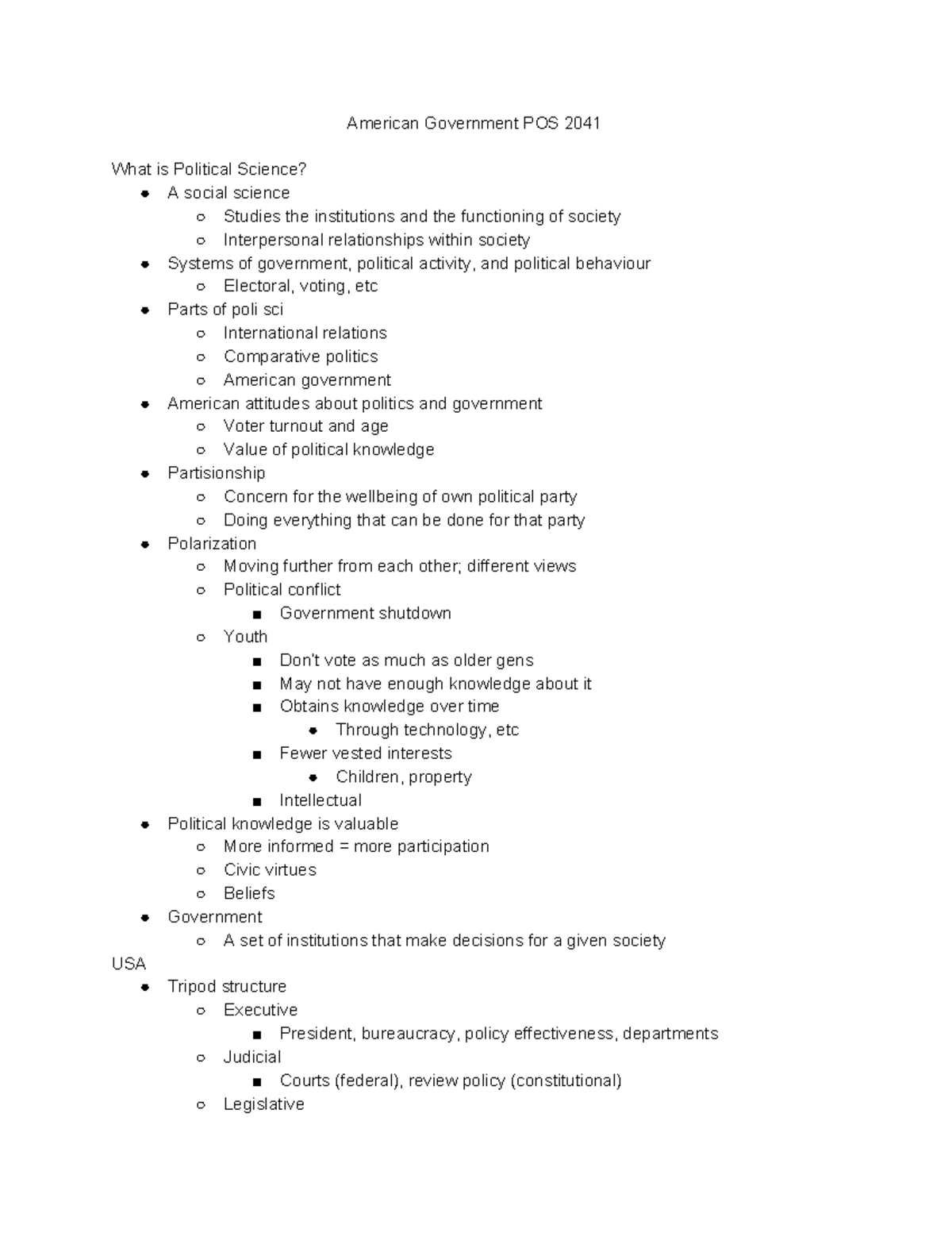 American Government POS 2041 - Studocu