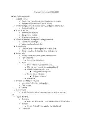 American Federal Government (POS 2041) - government. The U. government ...