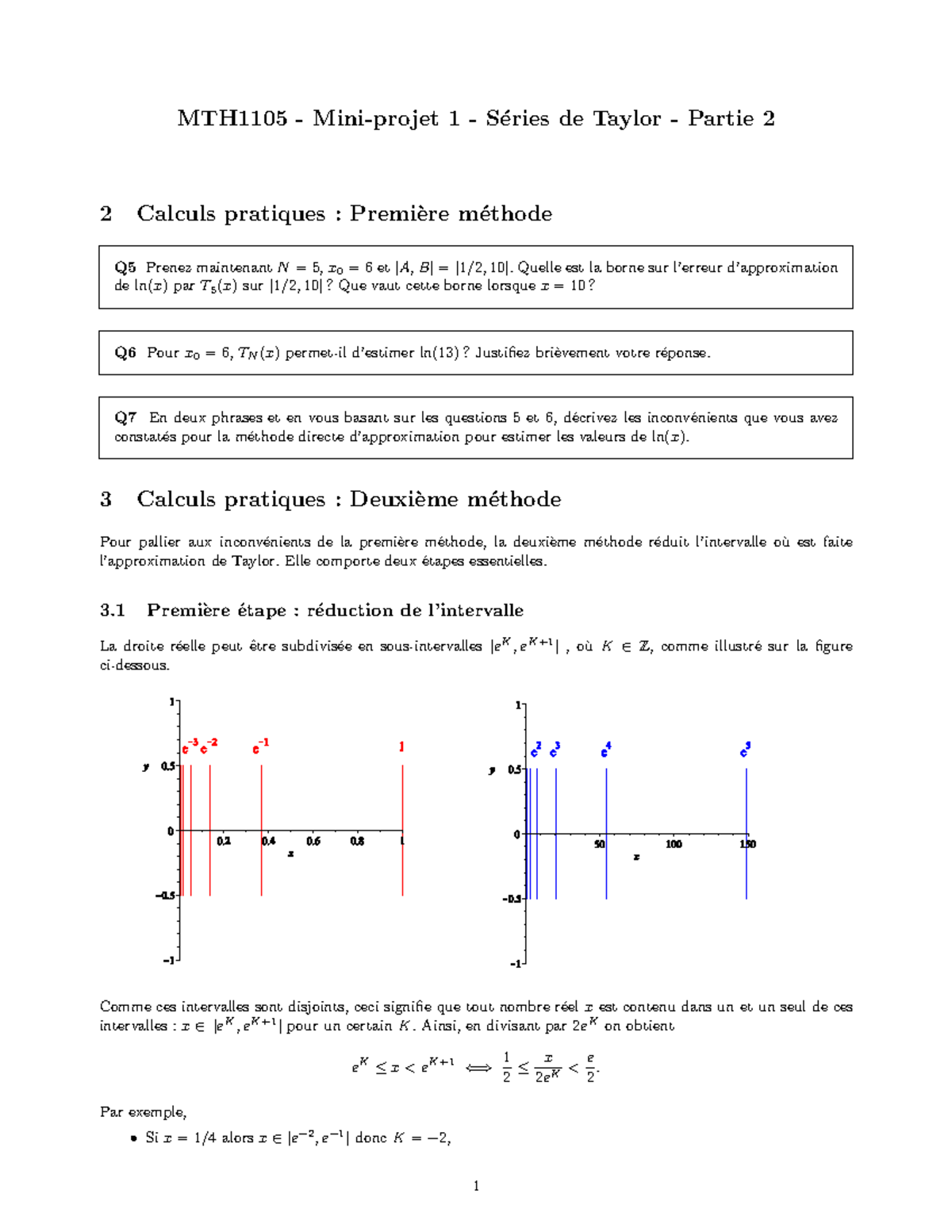 Mini projet 1 partie 2 - MTH1105 - Mini-projet 1 - S ́eries de Taylor ...