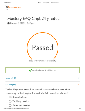 EAQ Medsurg 1 - eaq quiz - Exit Performance Chapter 12 Mastery Quiz ...