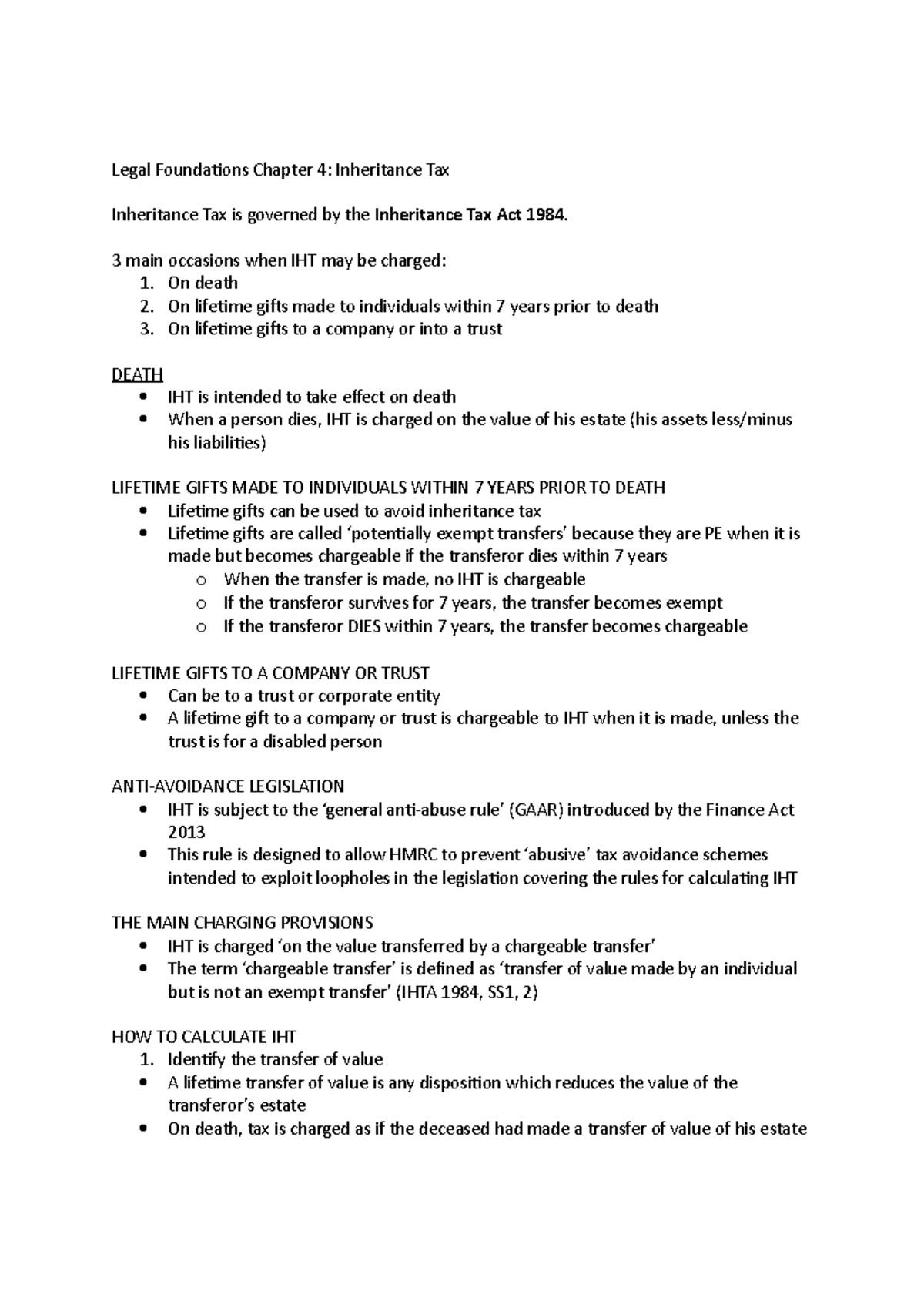 IPP IHT - Lecture notes 3 - Legal Foundations Chapter 4: Inheritance ...
