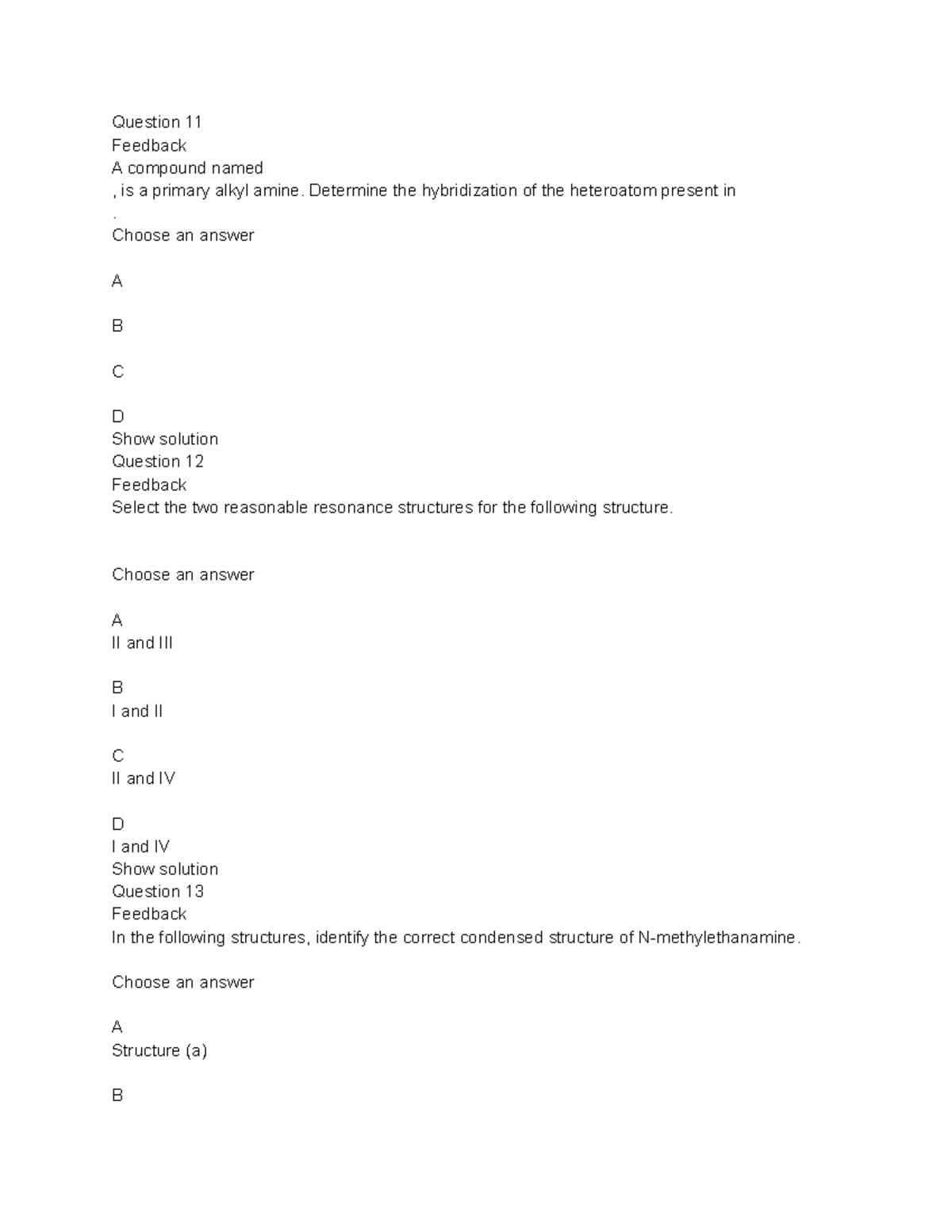 Organic chem 15 - Practice quiz test questions on important topic and ...