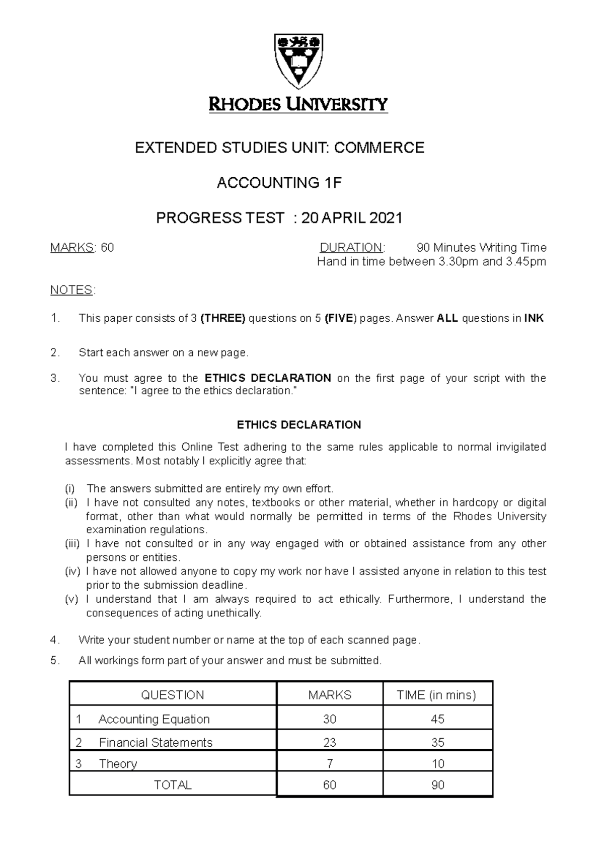Acc 1F 20 April 2021 - study material - EXTENDED STUDIES UNIT: COMMERCE ...